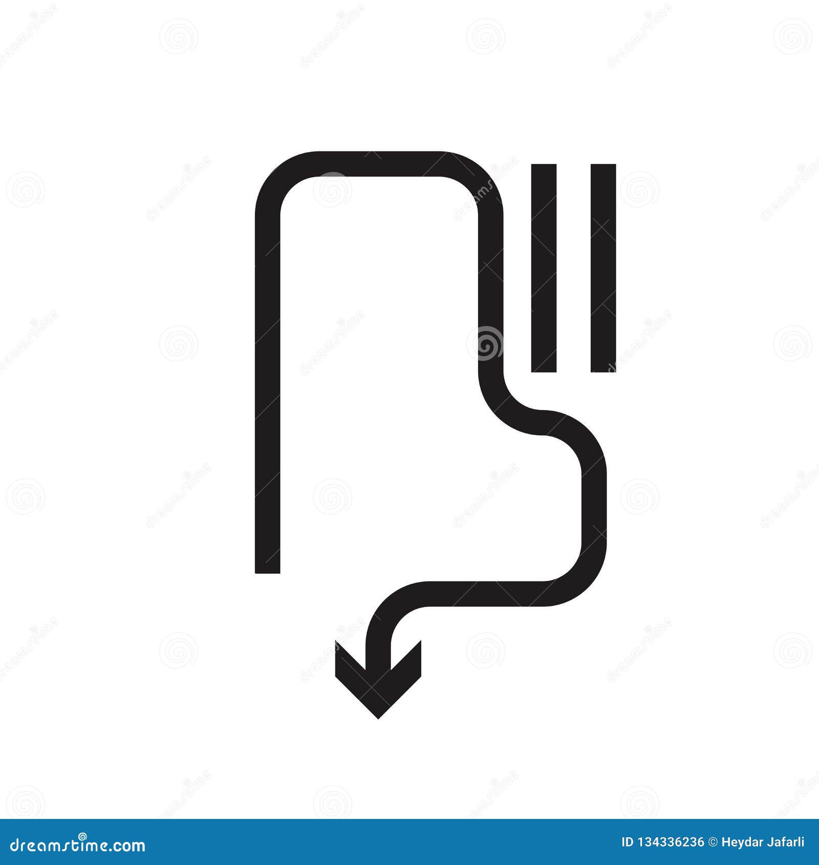 Down Arrow Icon Vector Sign and Symbol Isolated on White Background ...