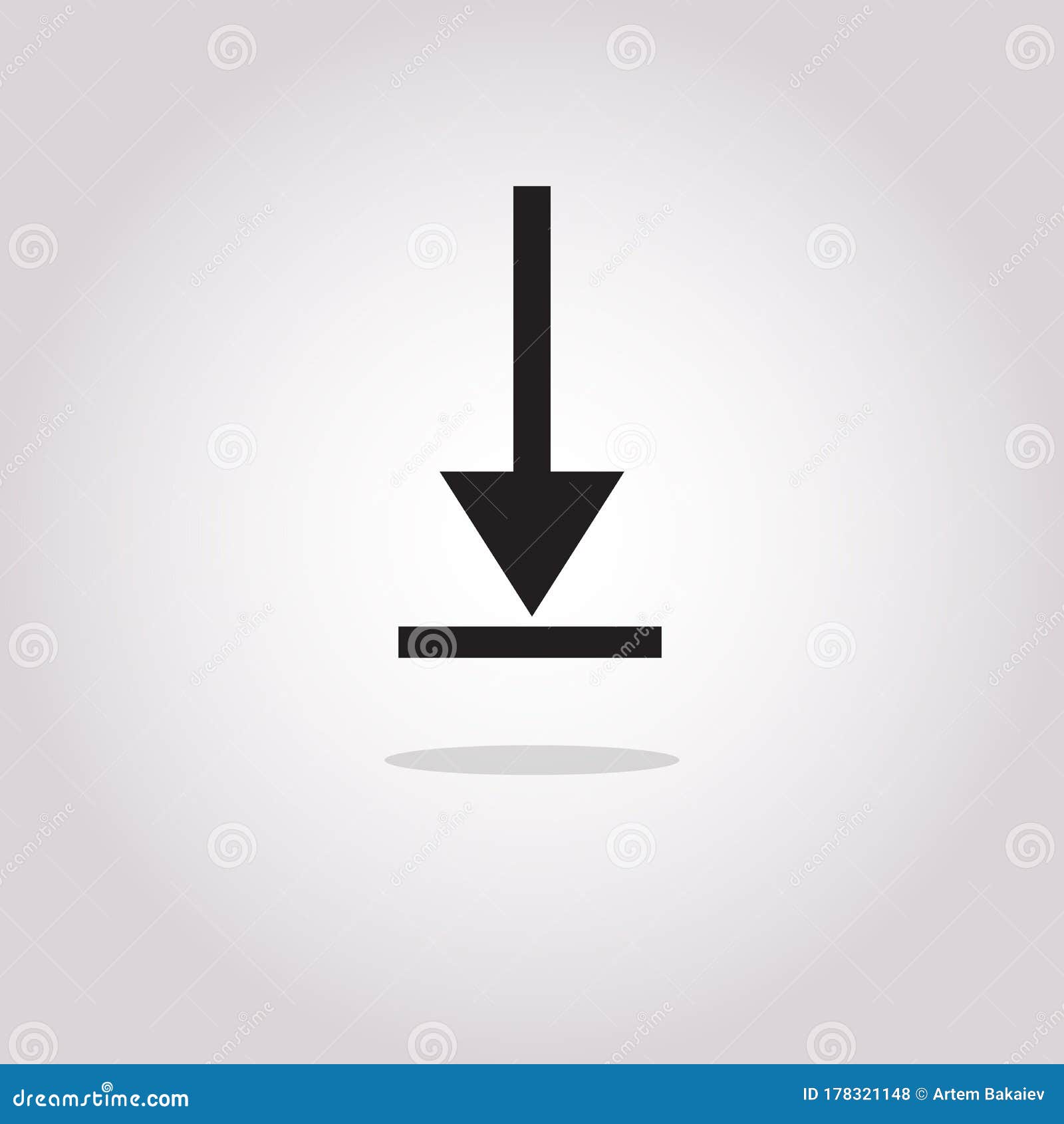 Down Arrow Icon. Arrow Down Icon Vector Sign, Abstract Button Design ...