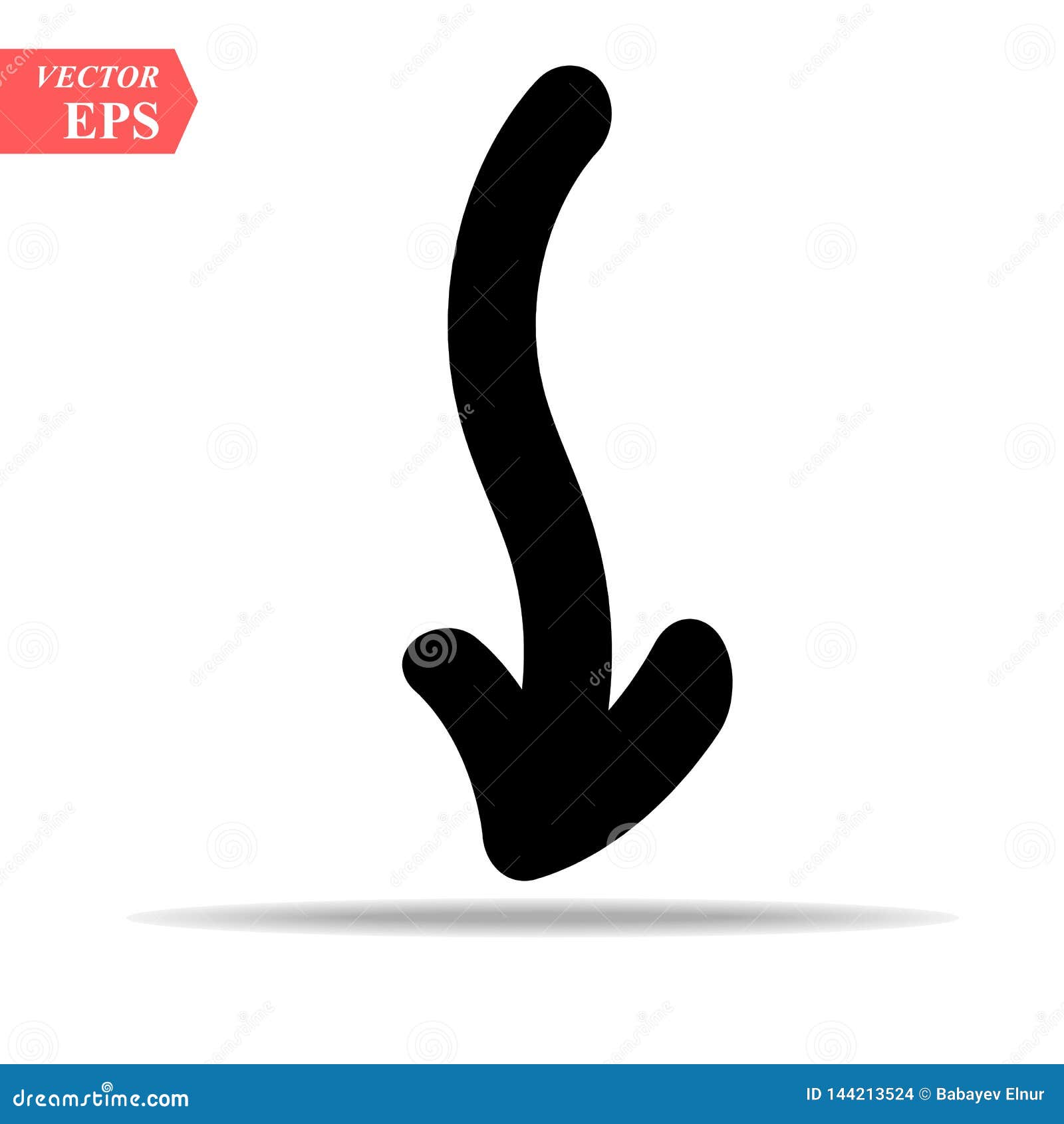 Down Arrow Icon Vector Icon. Simple Element Illustration. Down Arrow ...