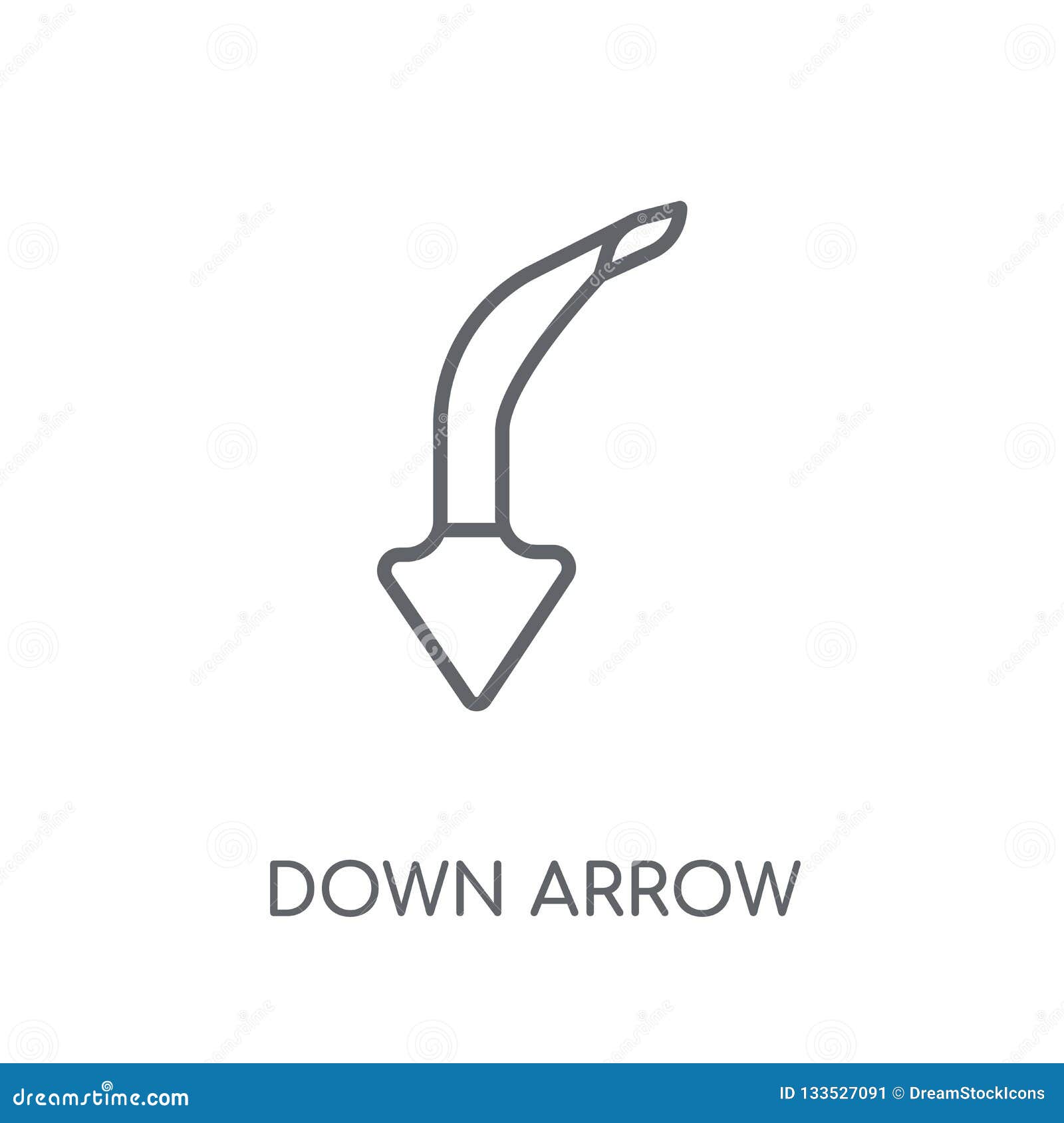 Down Arrow Linear Icon. Modern Outline Down Arrow Logo Concept O Stock ...
