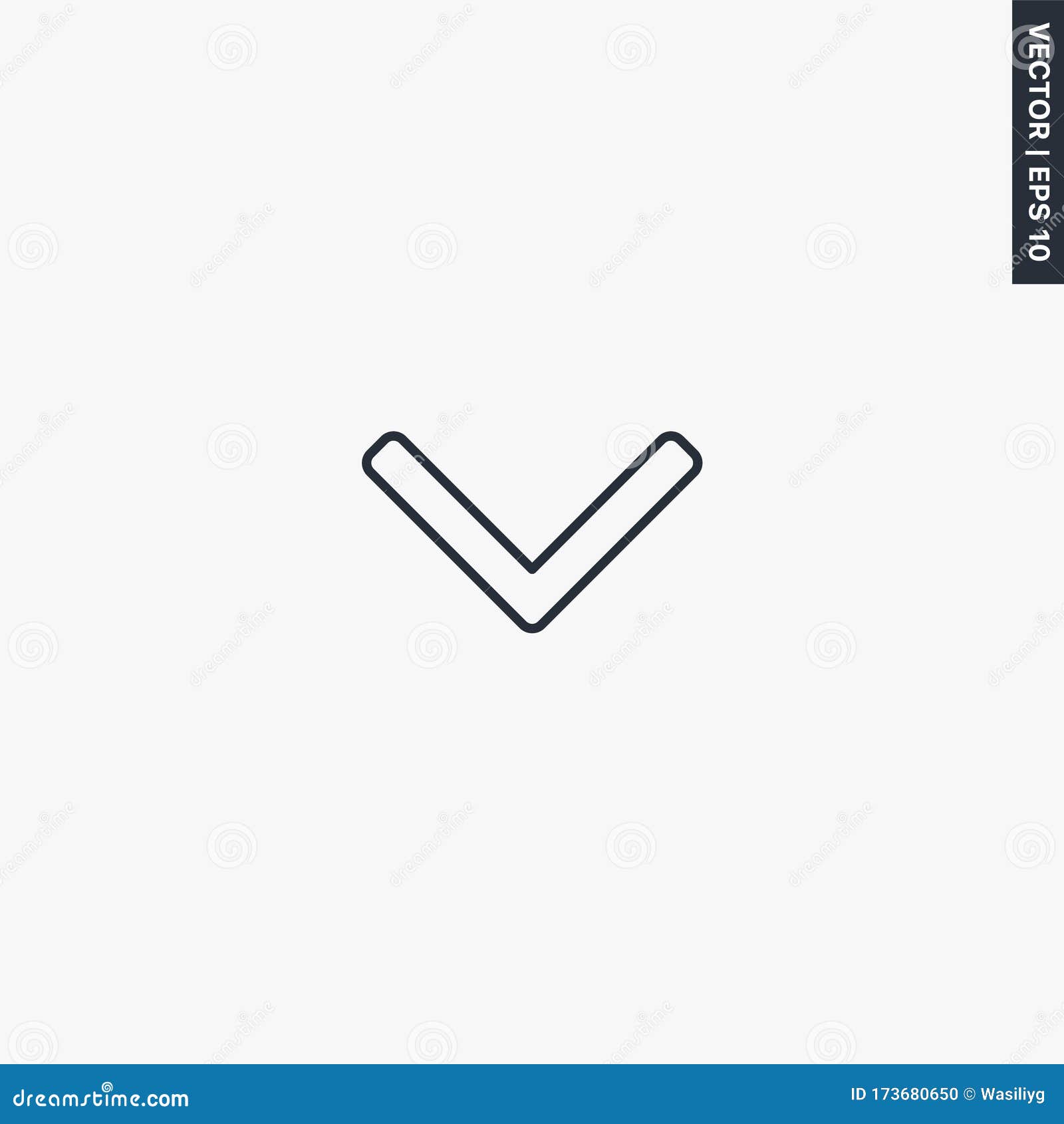 Down Arrow, Linear Style Sign for Mobile Concept and Web Design Stock ...