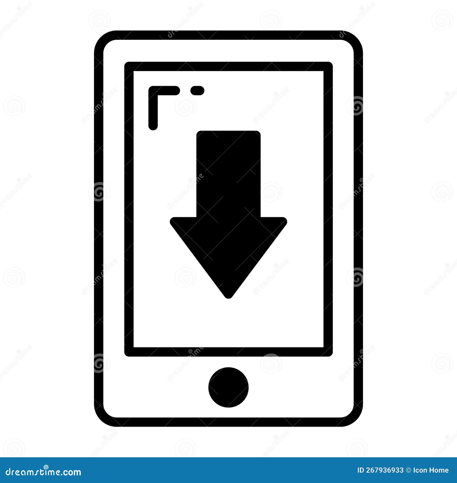 Down Arrow with Mobile Showing Concept of Download Stock Vector ...