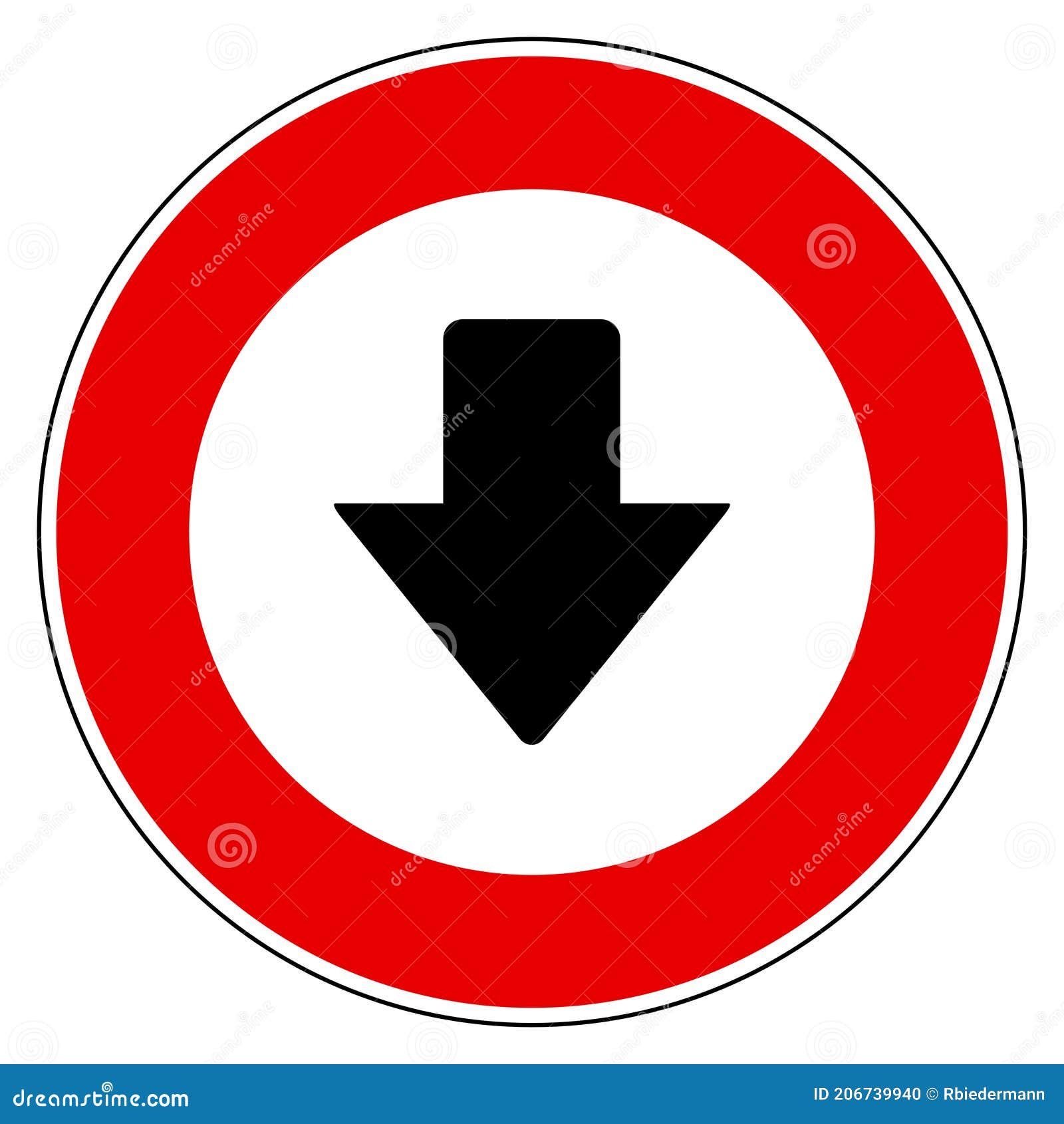 Down Arrow and Prohibition Sign Stock Vector - Illustration of symbol ...