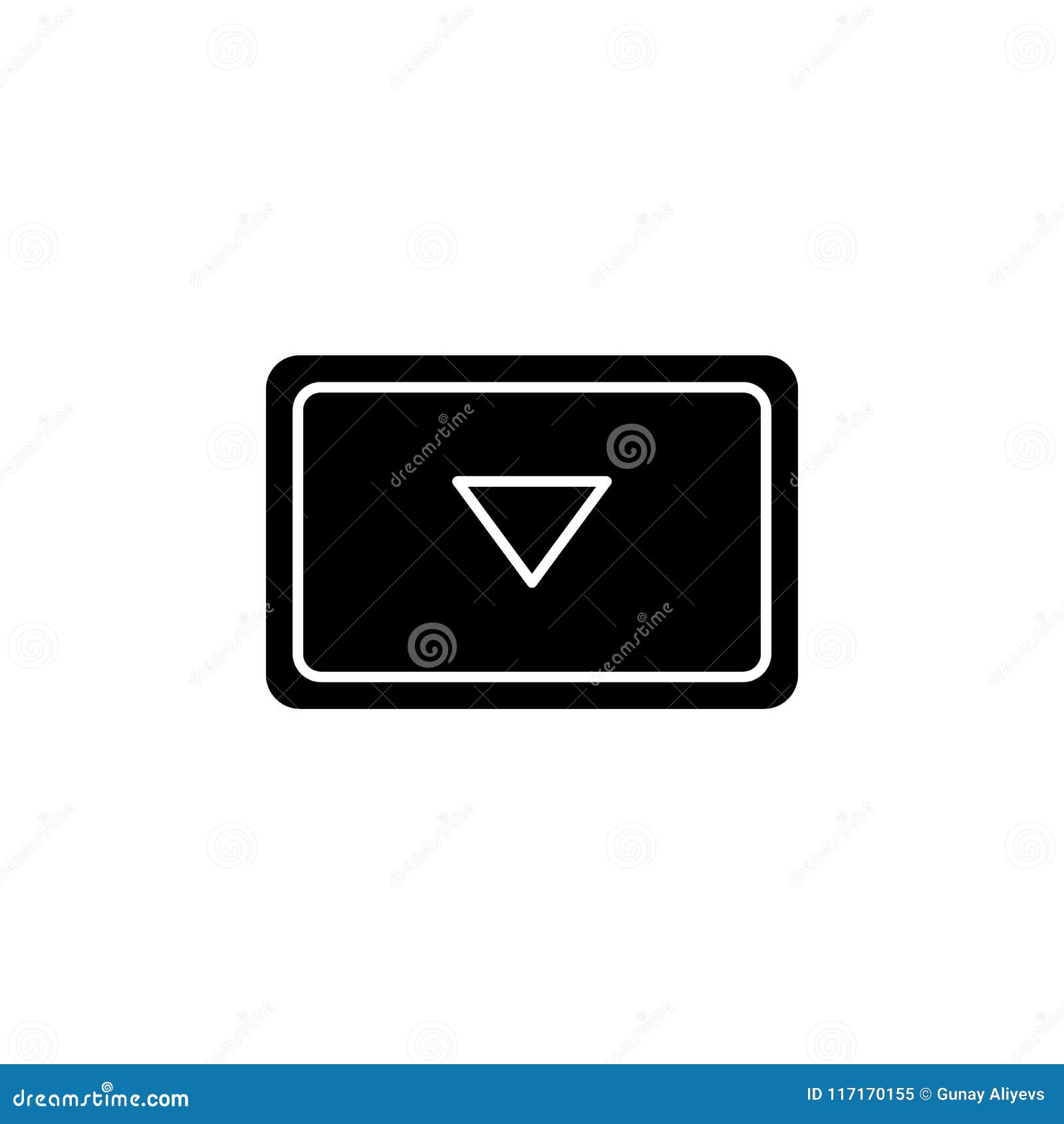 Down Arrow in Rectangle Icon. Element of Web Icon for Mobile Concept ...