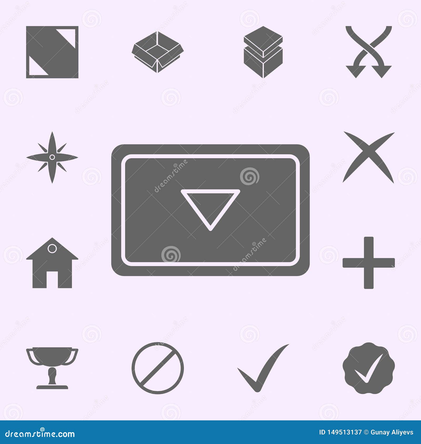 Down Arrow in Rectangle Icon. Web Icons Universal Set for Web and ...
