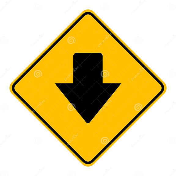 Down arrow and road sign stock vector. Illustration of icon - 203462965
