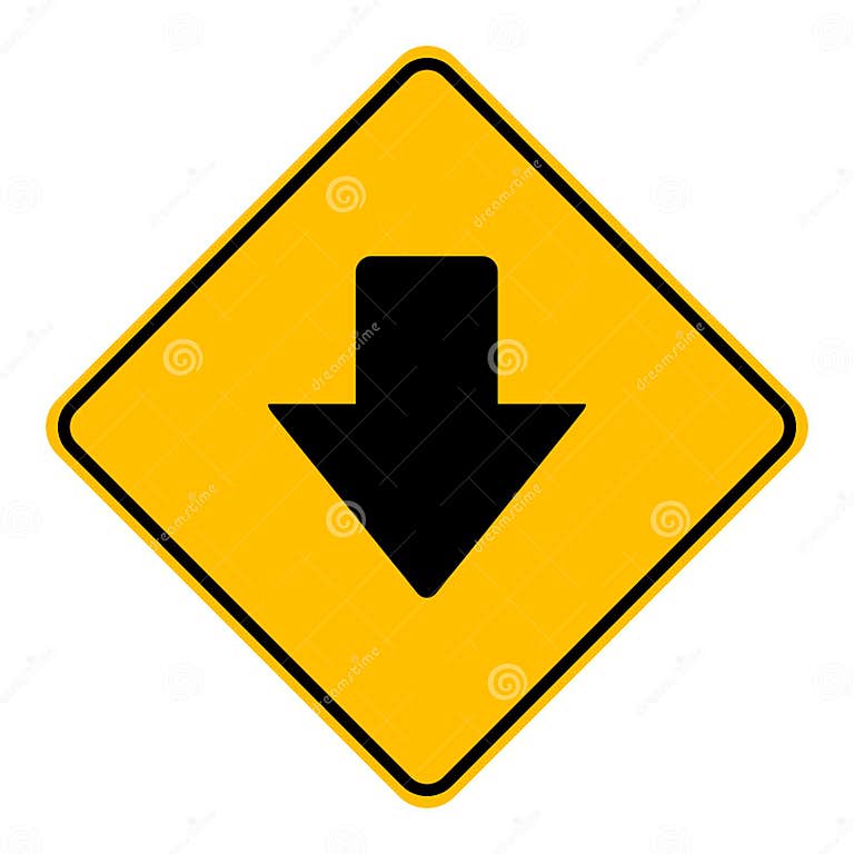 Down arrow and road sign stock vector. Illustration of icon - 203462965