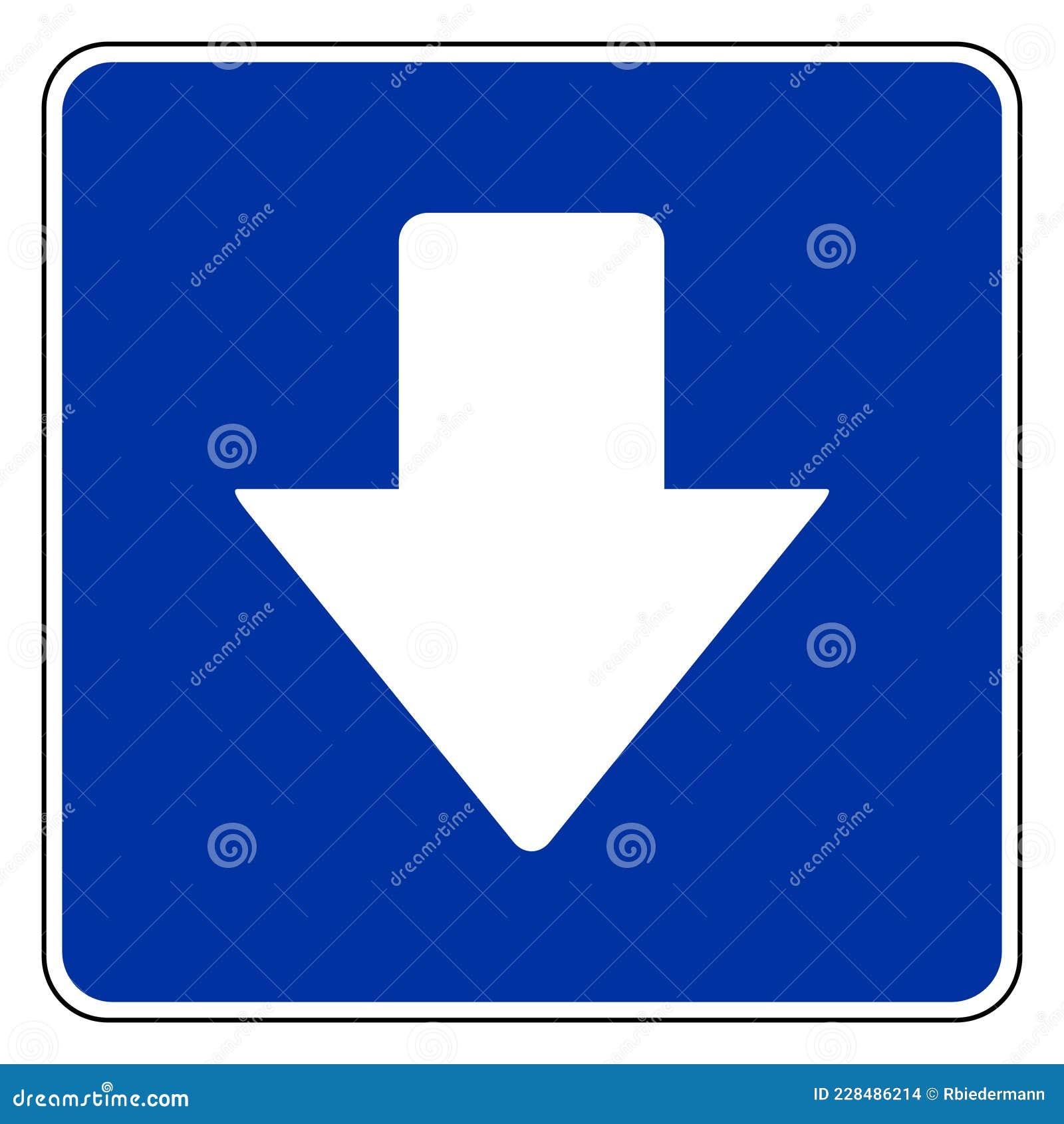 Down arrow and road sign stock vector. Illustration of graphic - 228486214