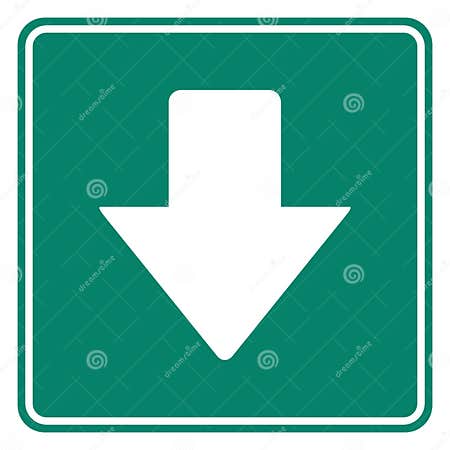 Down arrow and road sign stock vector. Illustration of arrow - 228789809