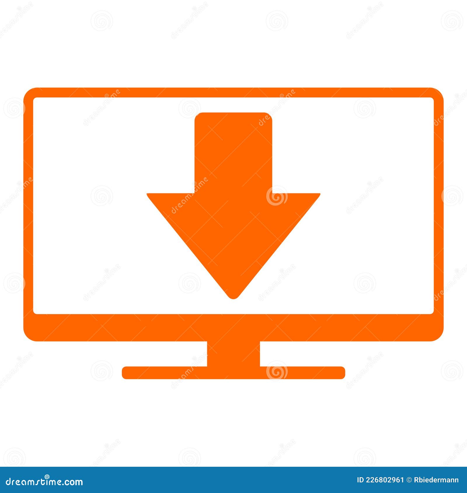 Down arrow and screen stock vector. Illustration of monitor - 226802961