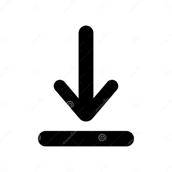 Down arrow sign icon stock vector. Illustration of black - 224651873
