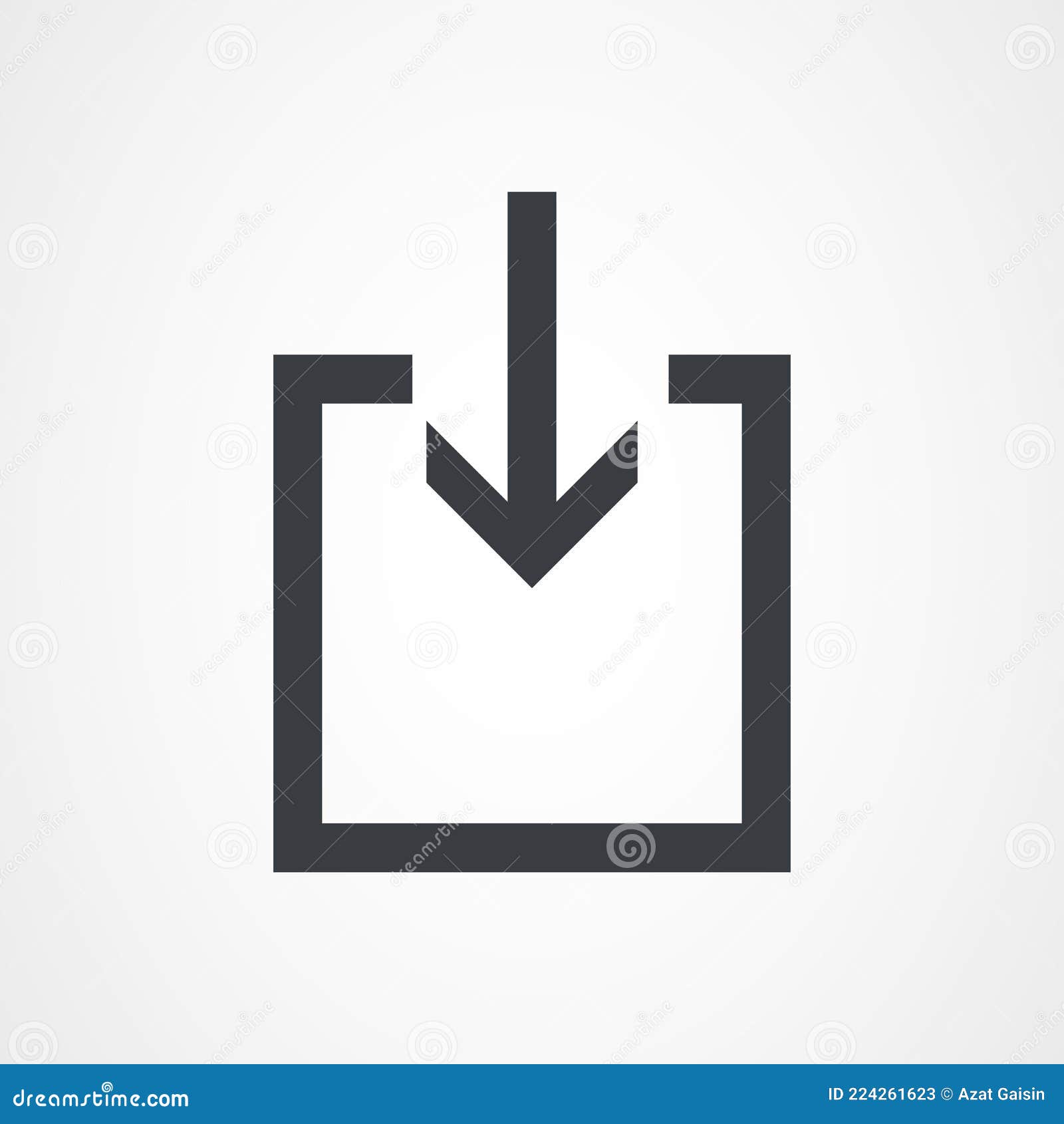Down Arrow in a Square, Arrow Icon Stock Illustration - Illustration of ...