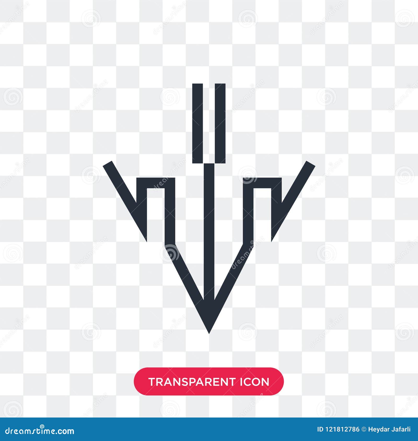 Down Arrow Vector Icon Isolated on Transparent Background, Down Arrow ...
