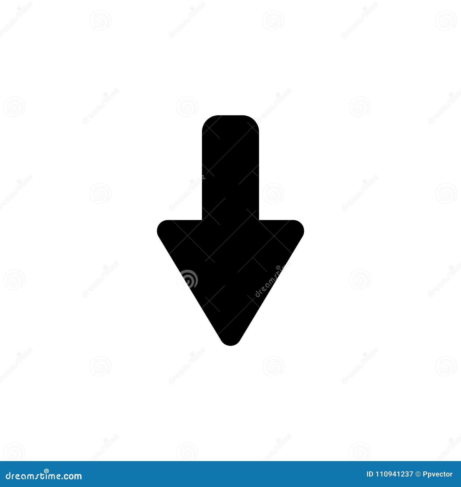 Down Arrow Vector Icon Symbol Stock Vector - Illustration of digital ...