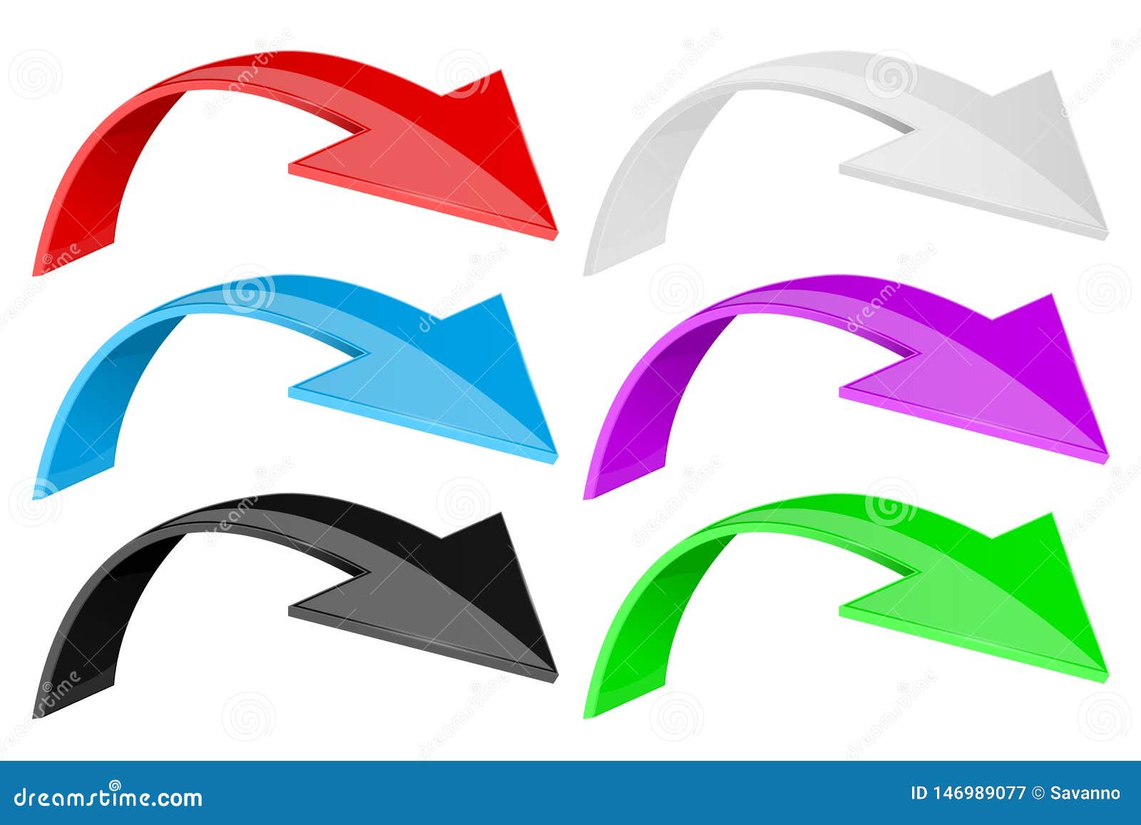 Down Arrows. Colored 3d Icons Set Stock Vector - Illustration of blue ...