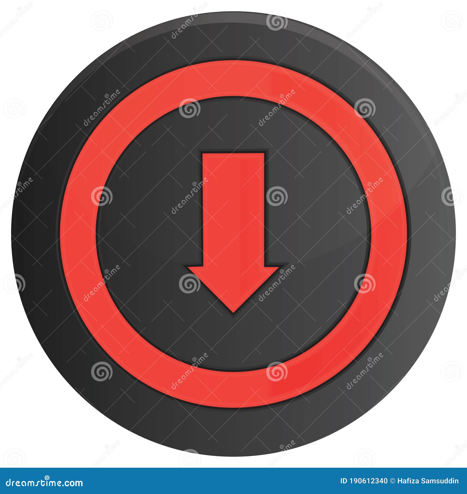 Down Button. Vector Illustration Decorative Design Stock Vector ...