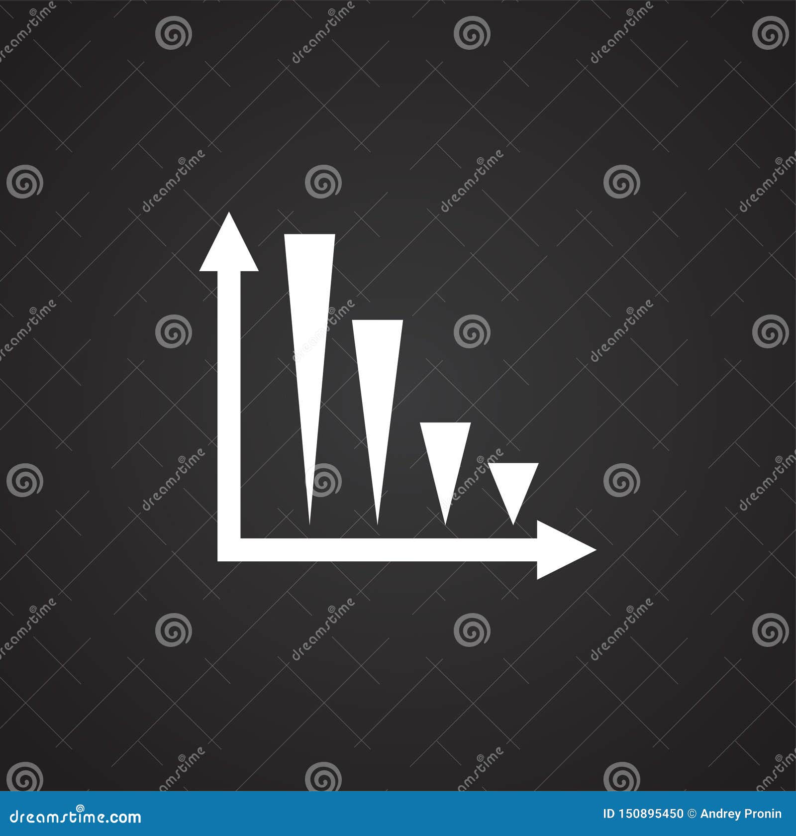 Down Chart Icon on Background for Graphic and Web Design. Simple ...