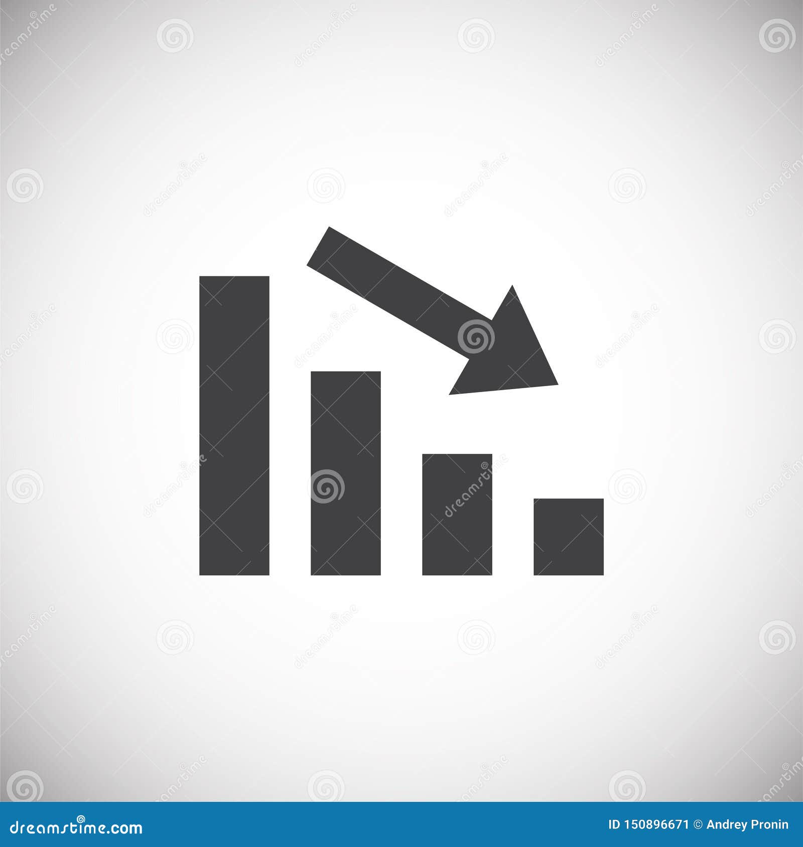 Down Chart Icon on Background for Graphic and Web Design. Simple ...