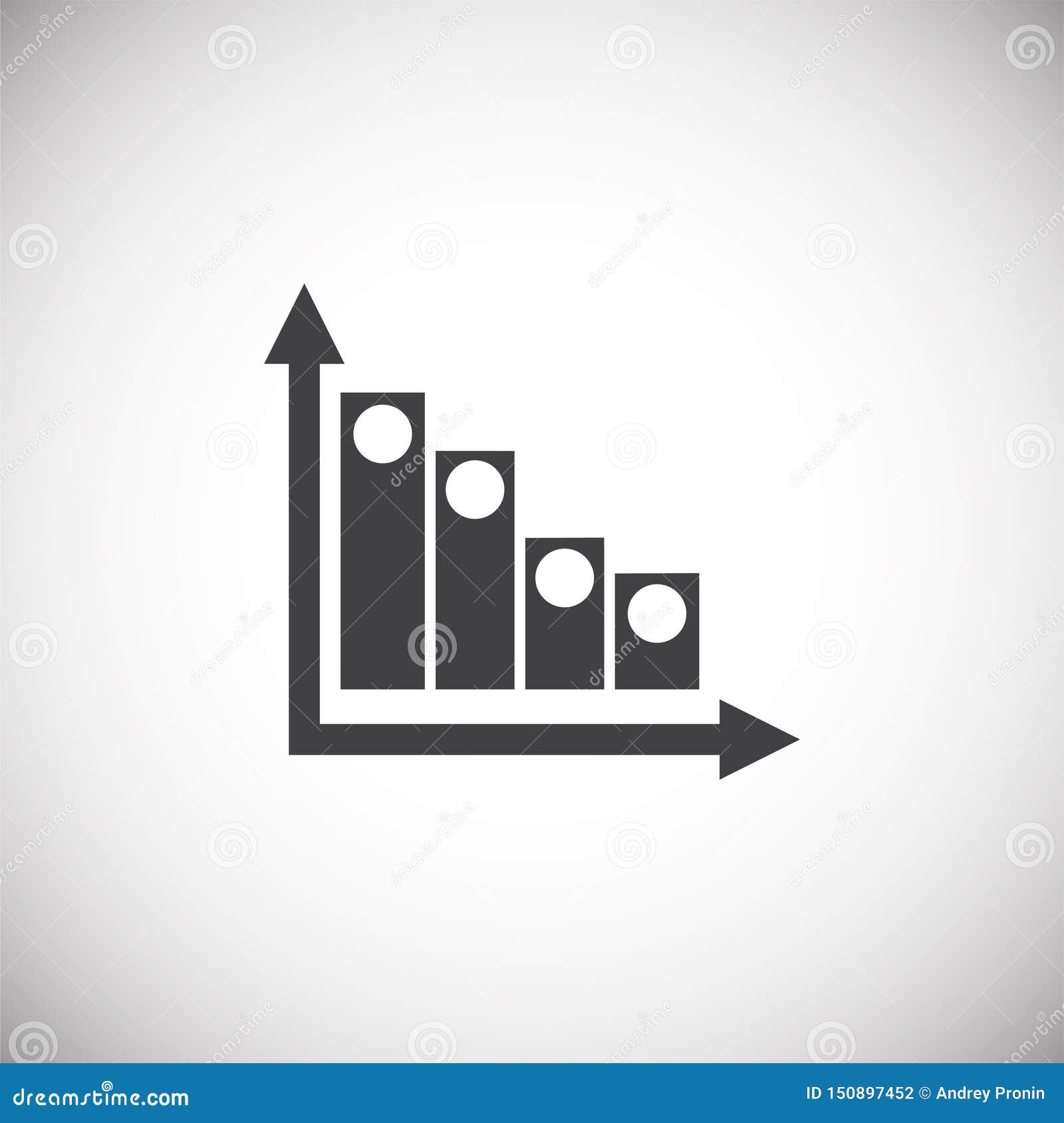 Down Chart Icon on Background for Graphic and Web Design. Simple ...