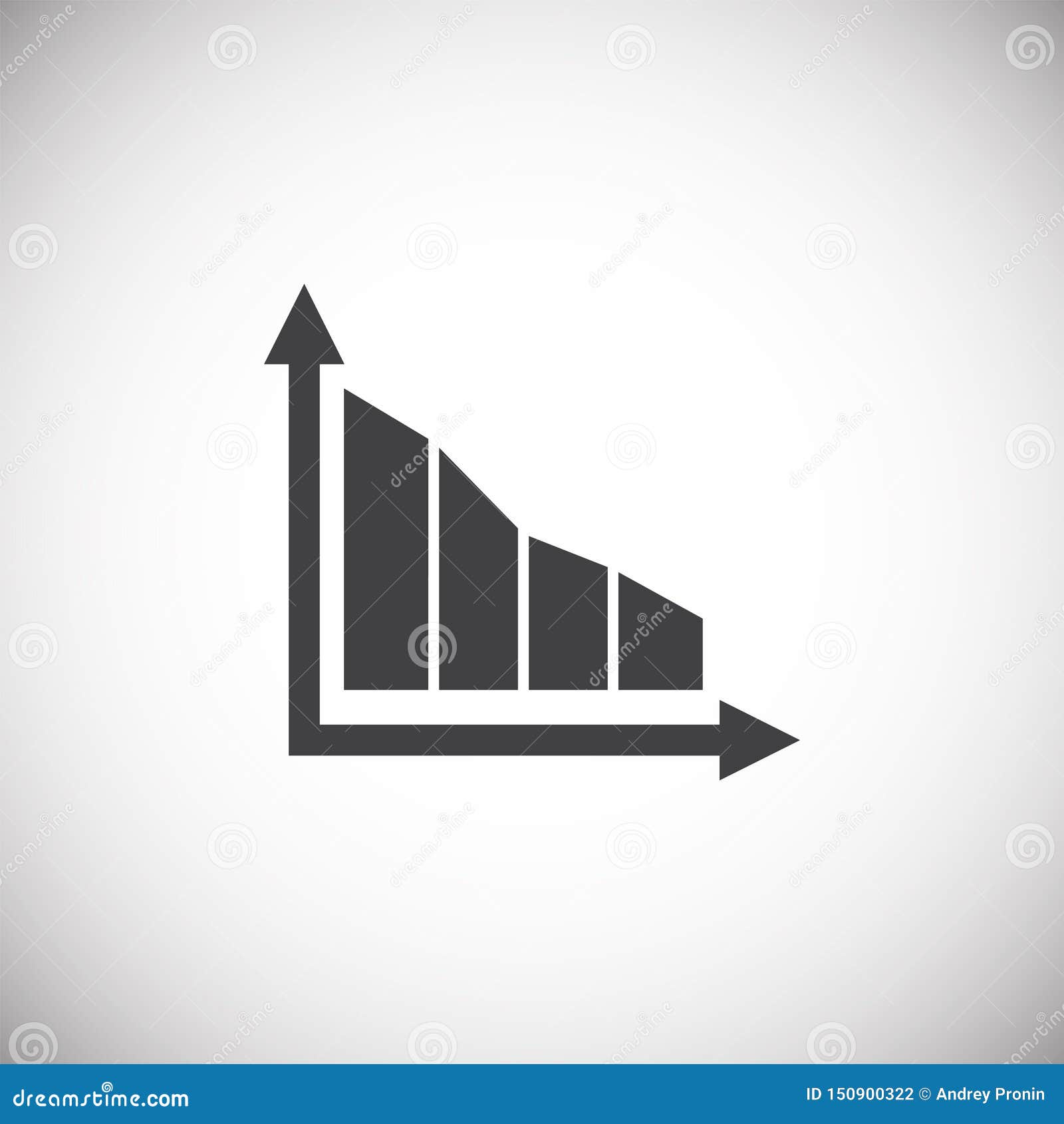 Down Chart Icon on Background for Graphic and Web Design. Simple ...