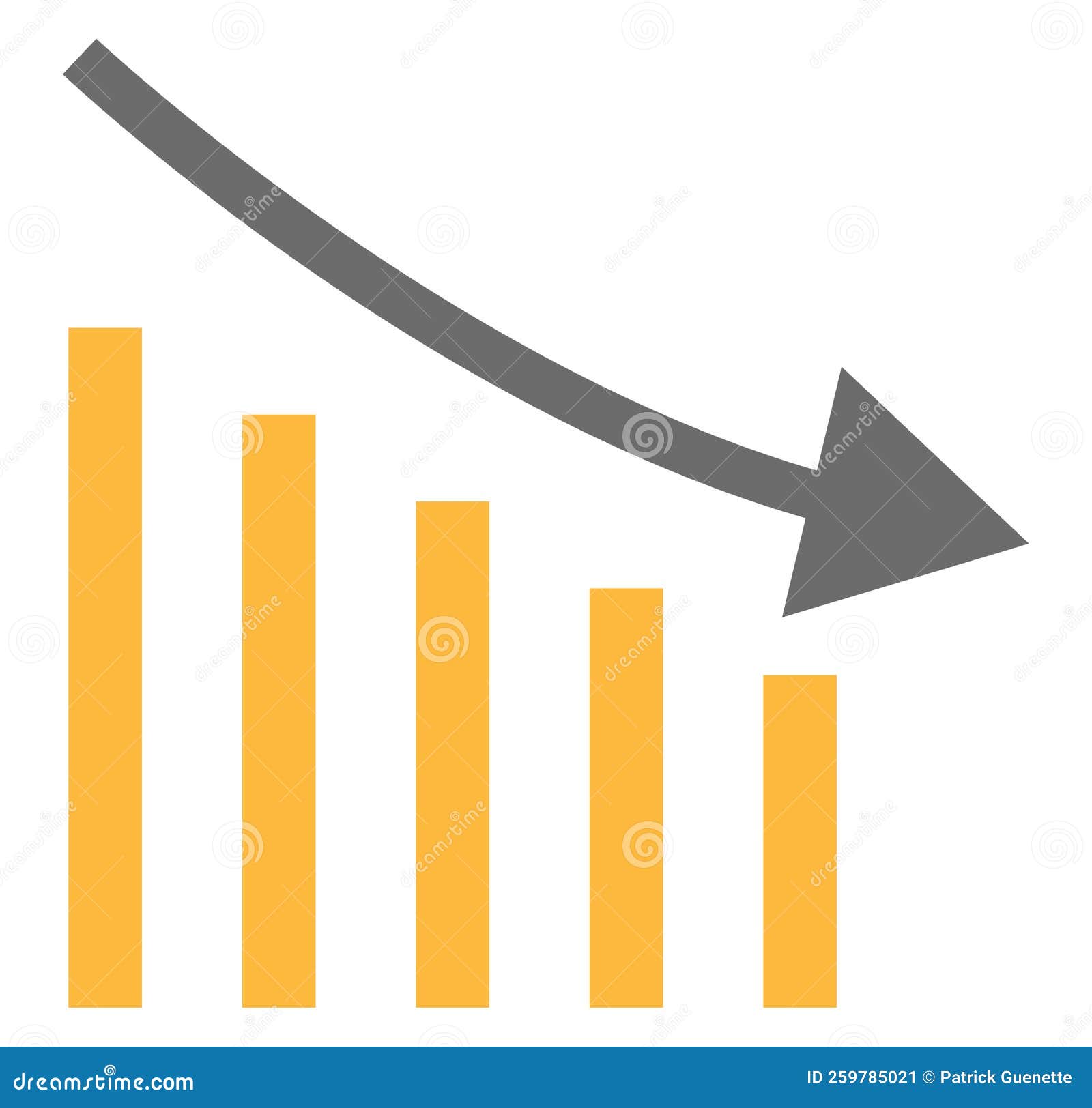 Down chart, icon stock vector. Illustration of profit - 259785021
