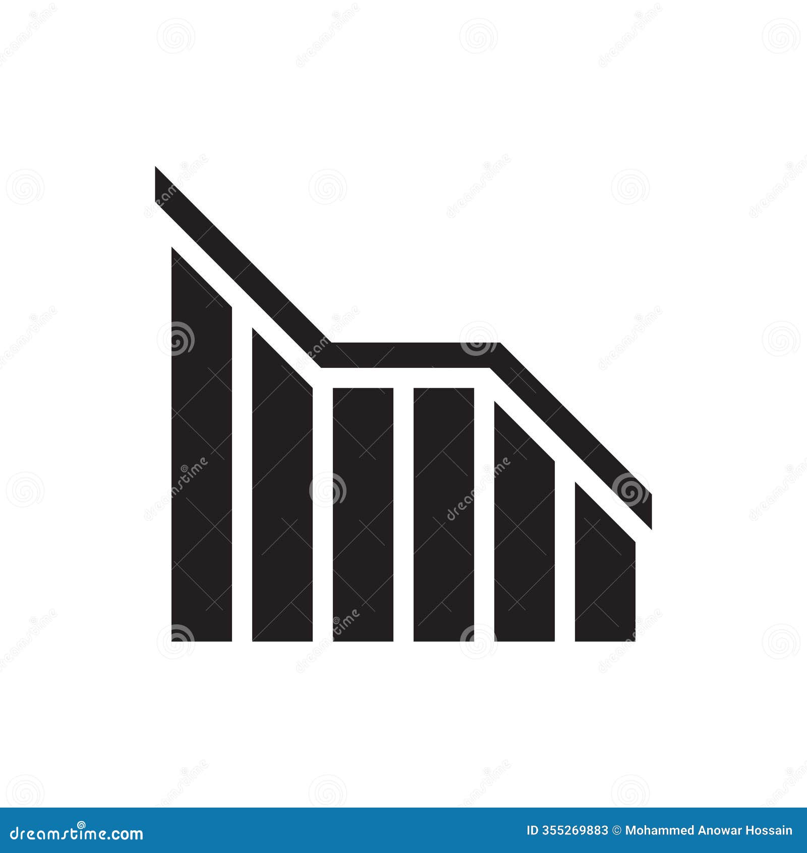 Down Chart and Loss Graph Report Icon Stock Illustration - Illustration ...