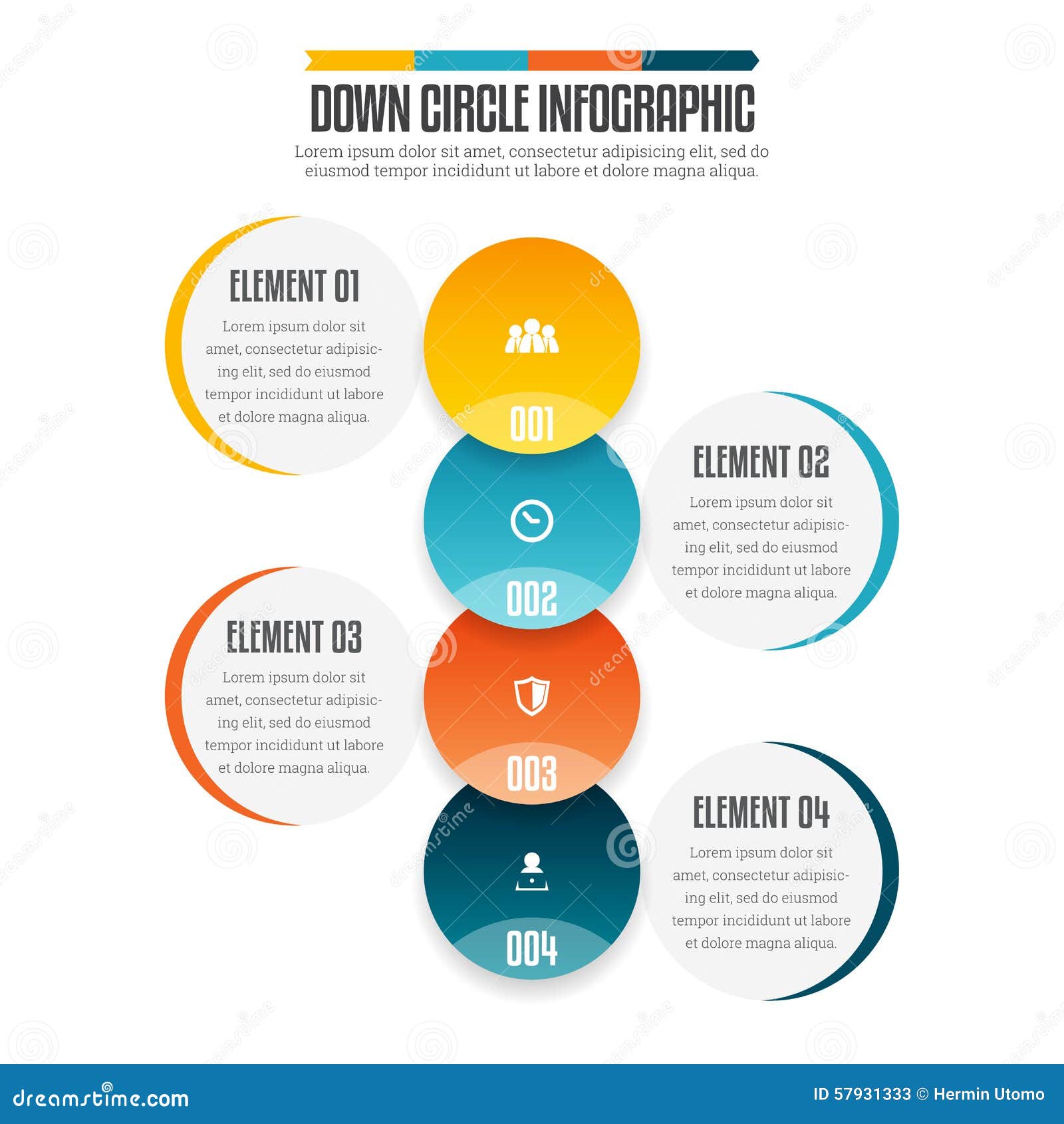Down Circle Infographic stock vector. Illustration of design - 57931333