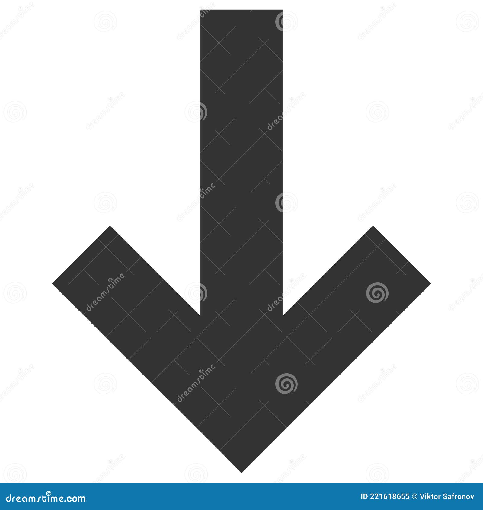 Raster Down Direction Arrow Flat Icon Image Stock Illustration ...