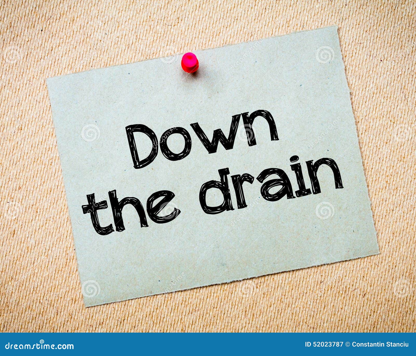 Down the drain stock image. Image of cork, advice, copy - 52023787