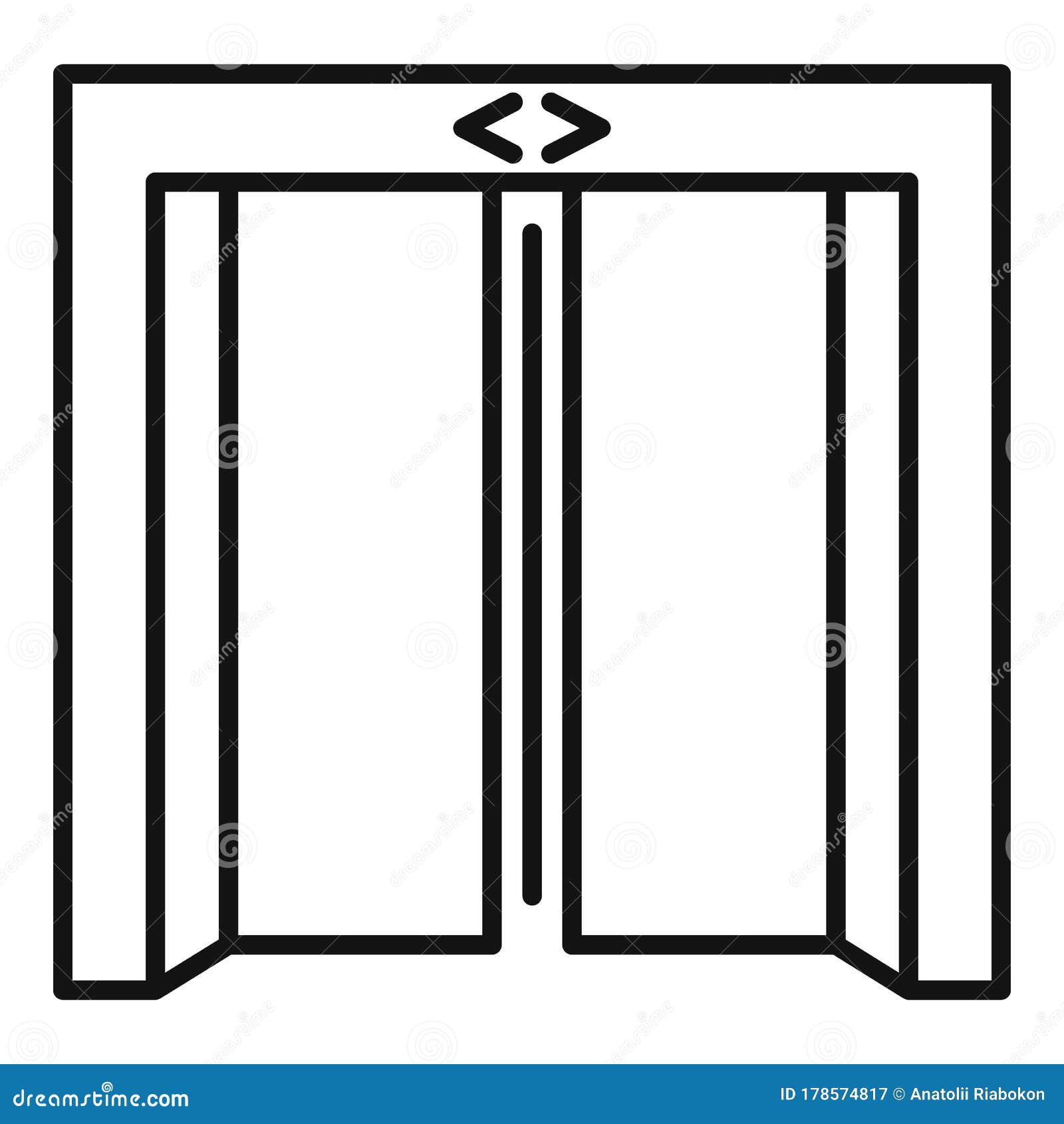 Down Elevator Icon, Outline Style Stock Vector - Illustration of ...