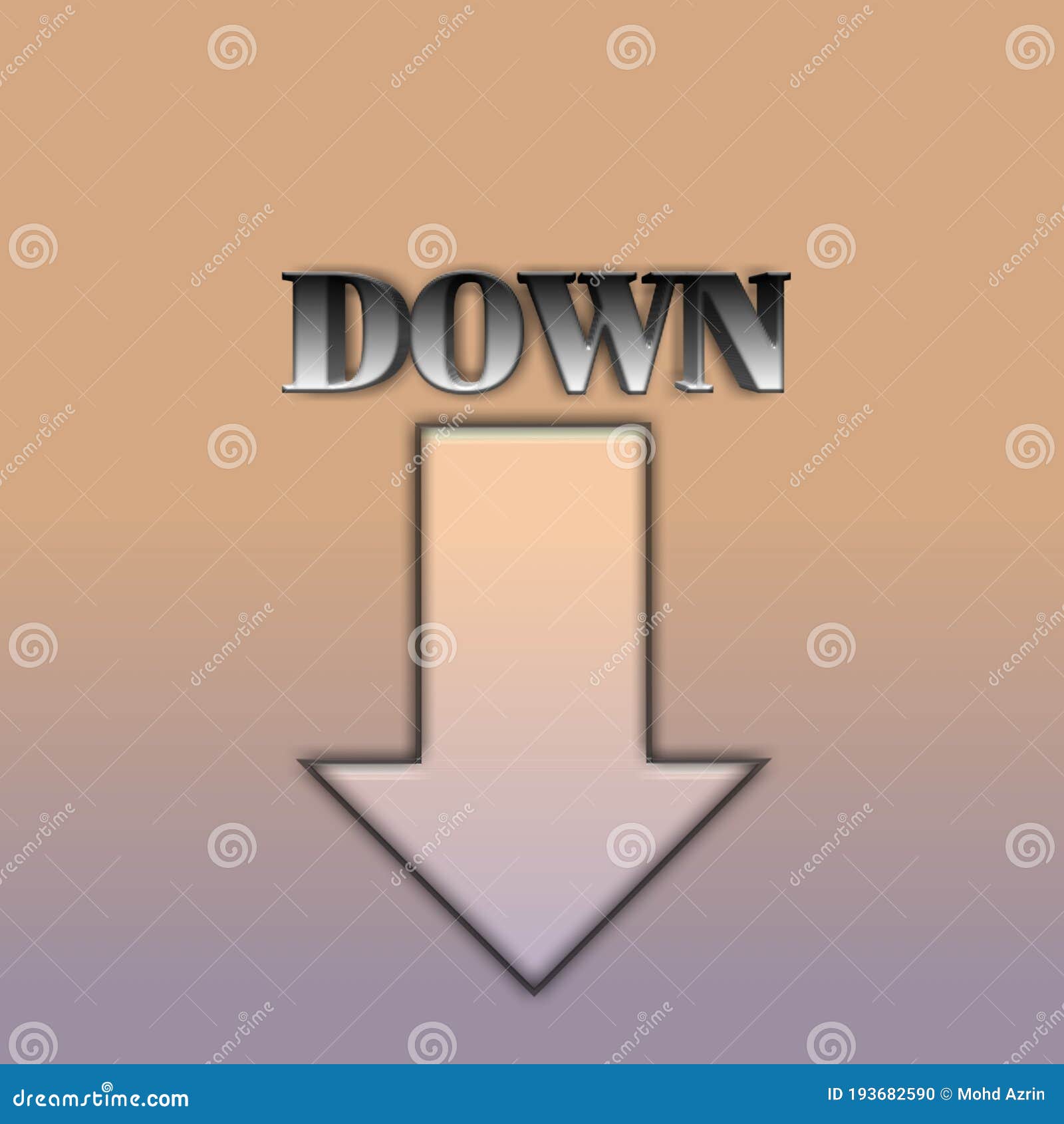 Down errow stock illustration. Illustration of presentation - 193682590