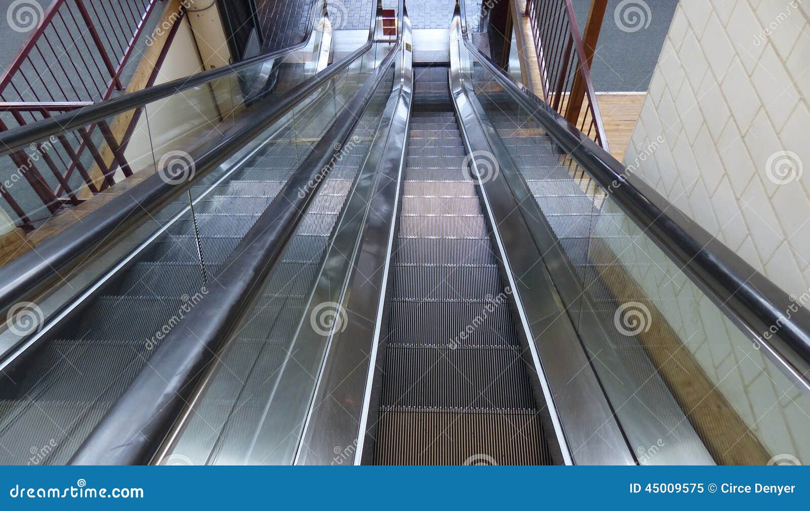 Down Escalator of Steel stock image. Image of moving - 45009575
