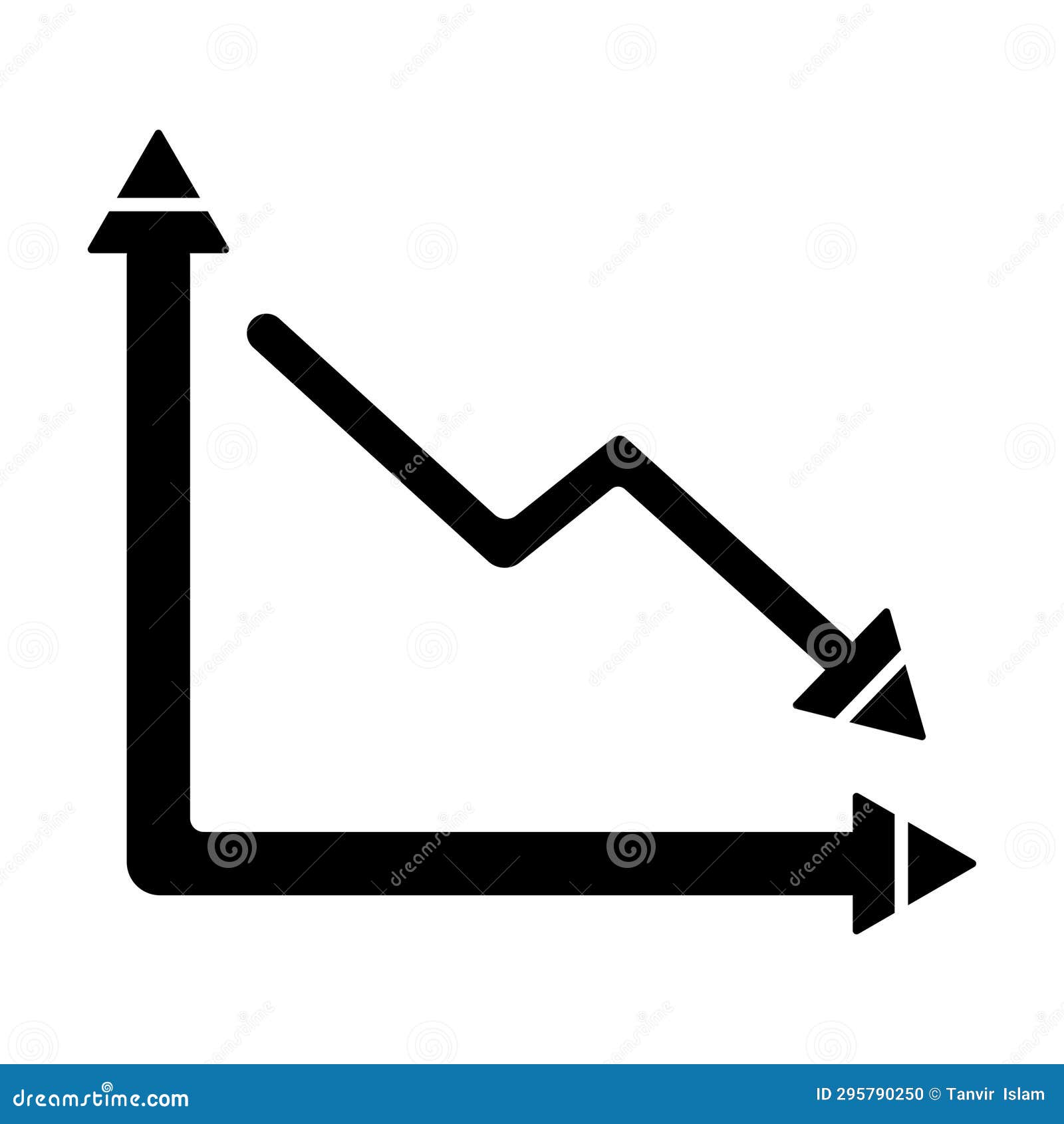 Down Fall Graph Icon stock illustration. Illustration of graph - 295790250