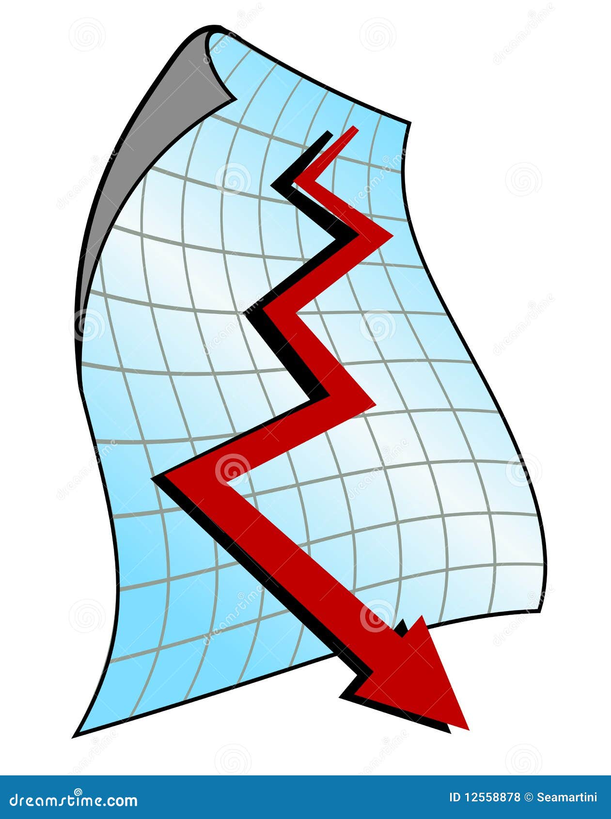 Down graph stock vector. Illustration of achievement - 12558878