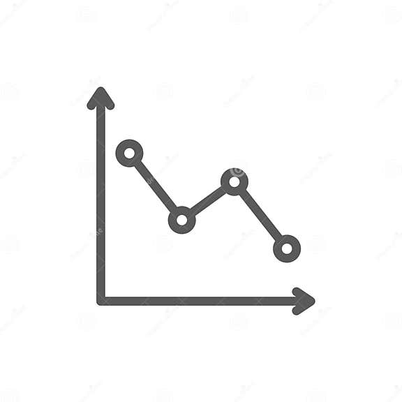 Down Graph, Analyzing Chart Patterns Line Icon. Stock Vector ...
