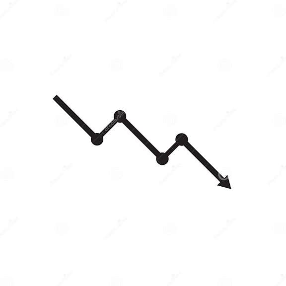 Down Graph Chart Arrow Drop Icon. Decrease Downward Vector Market ...