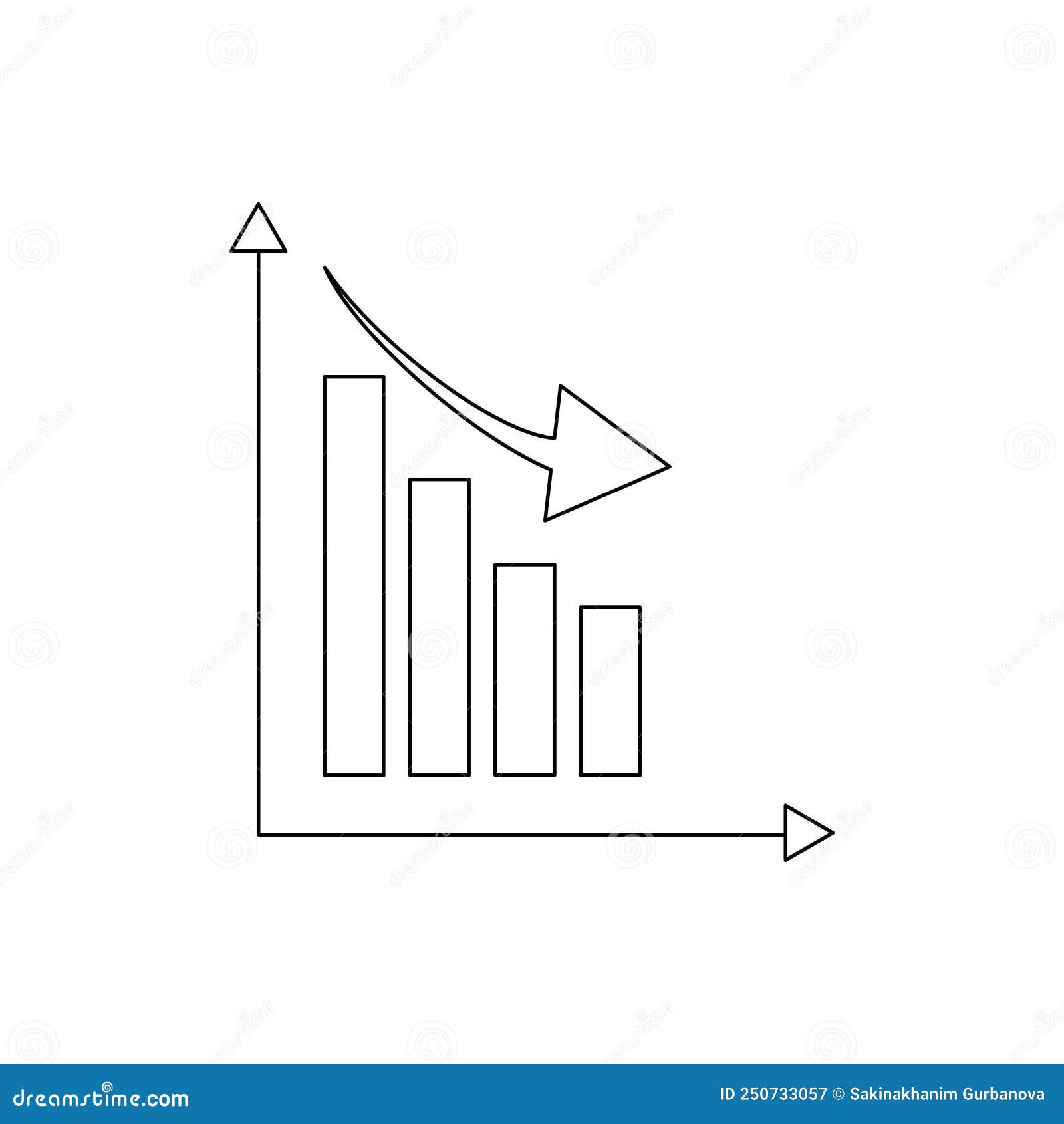 Down Graph Premium Line Icon. Simple High Quality Pictogram Stock ...