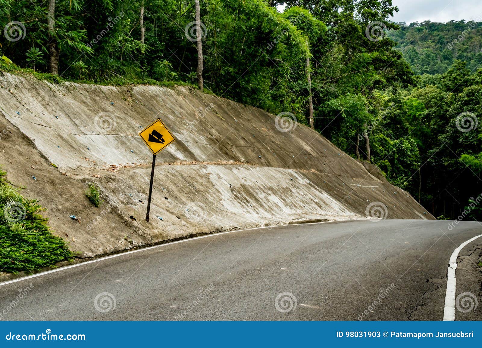 Down hill traffic sign stock image. Image of information - 98031903