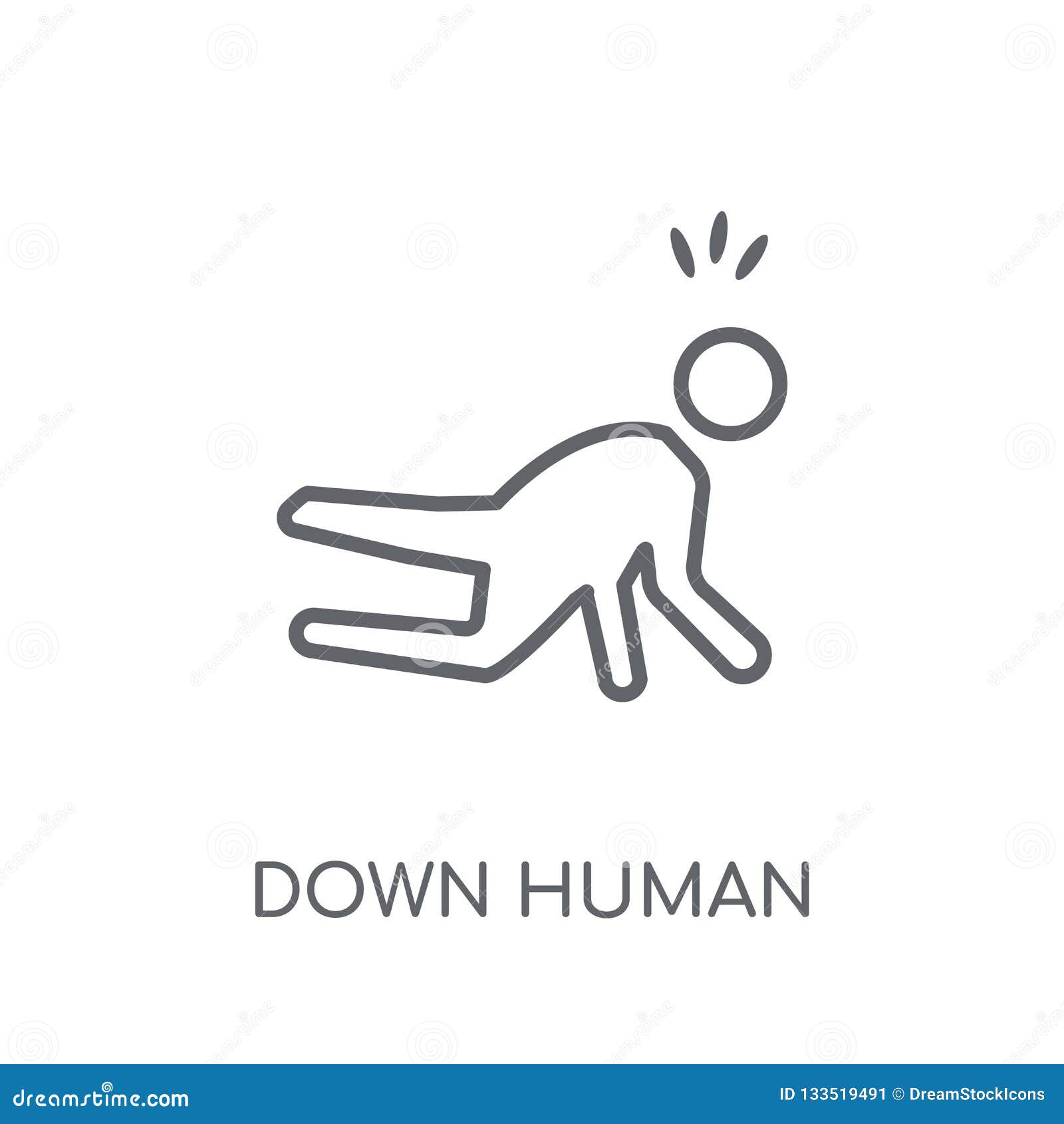 Down Human Linear Icon. Modern Outline Down Human Logo Concept O Stock ...