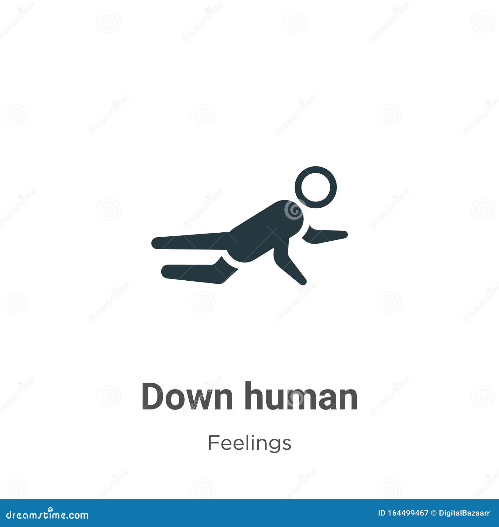 Down Human Vector Icon on White Background. Flat Vector Down Human Icon ...