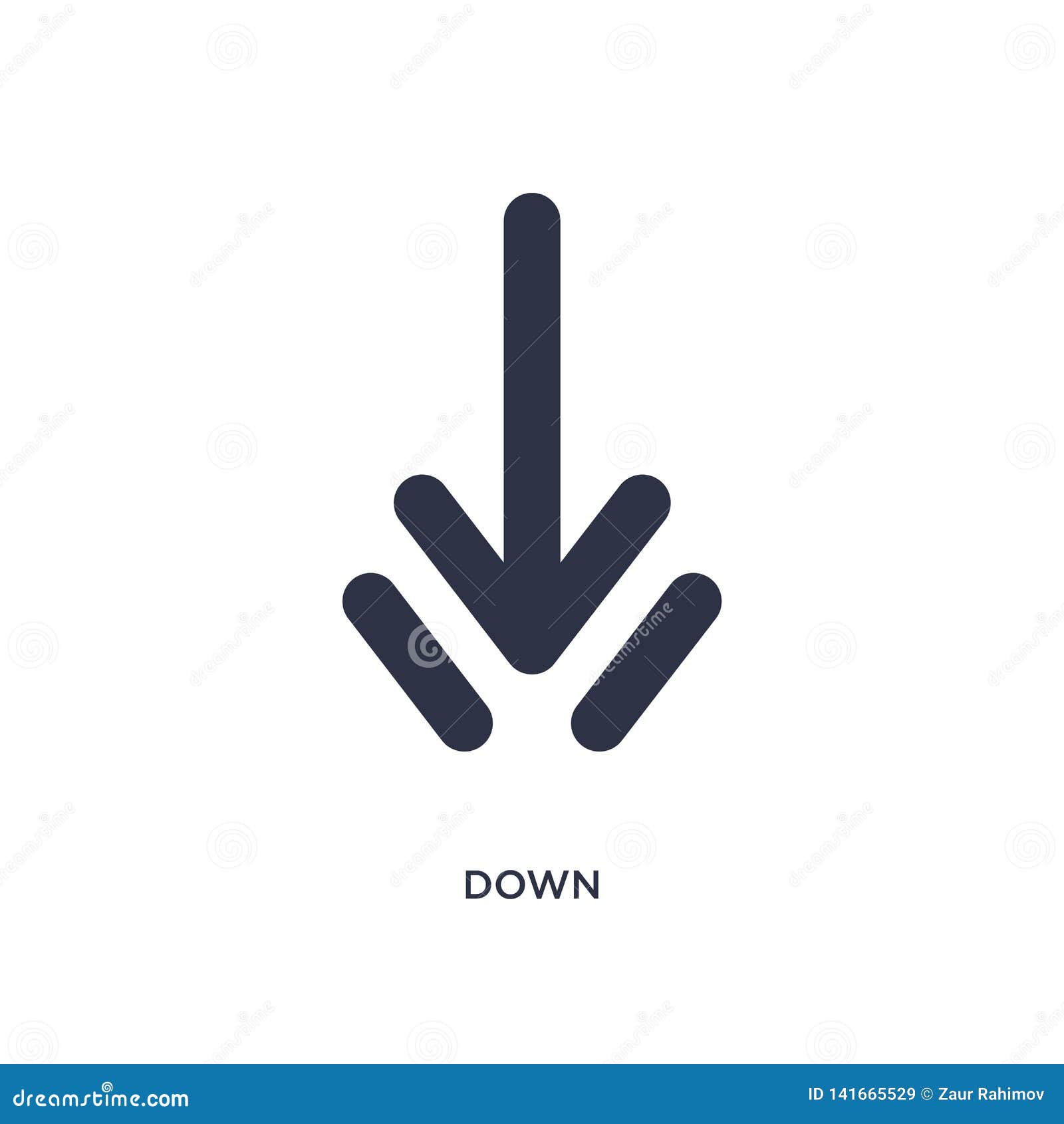Down Icon on White Background. Simple Element Illustration from ...