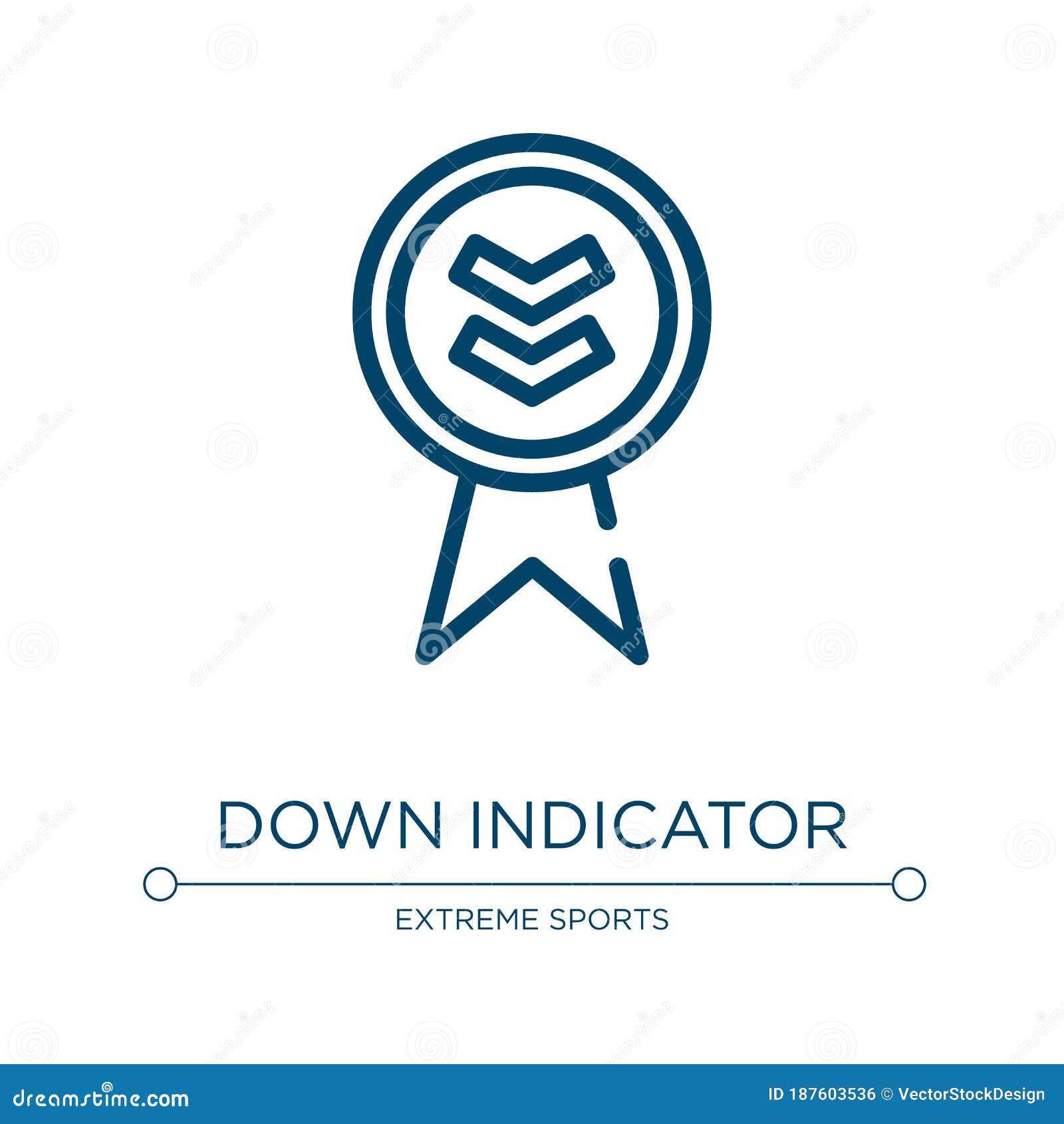 Down Indicator Icon. Linear Vector Illustration from American Football ...