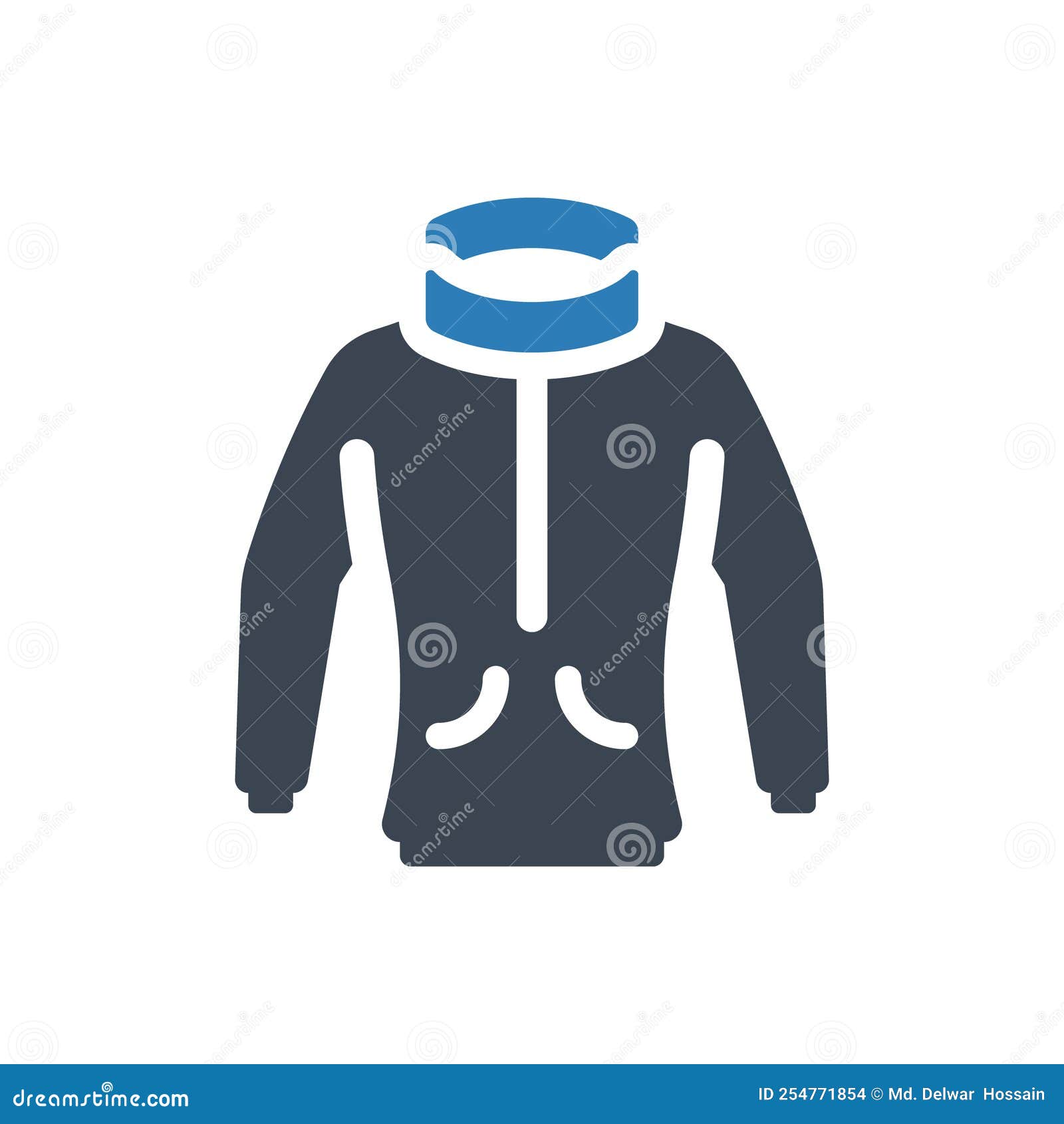 Down jacket icon stock vector. Illustration of icon - 254771854