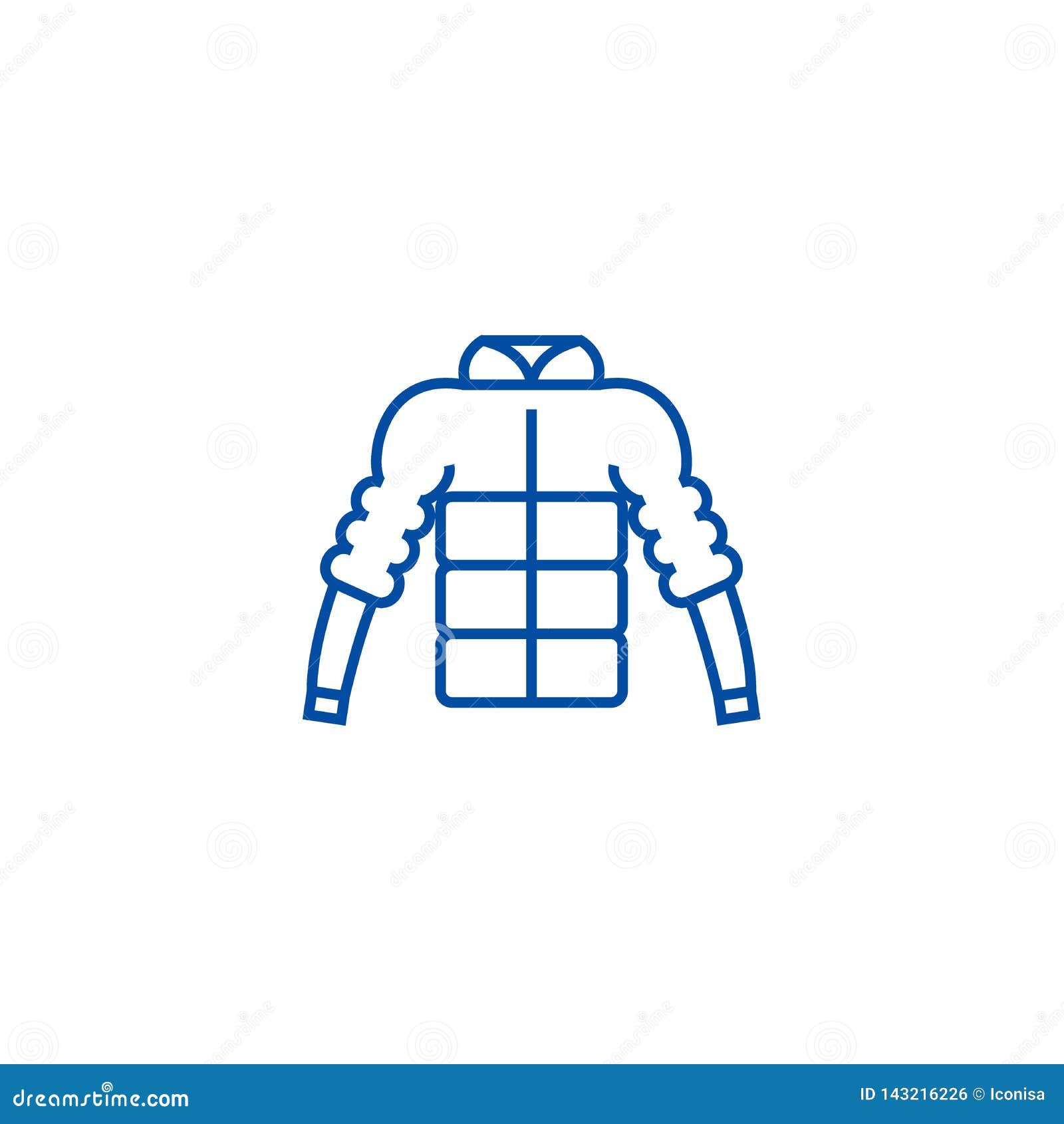Down Jacket Line Icon Concept. Down Jacket Flat Vector Symbol, Sign ...