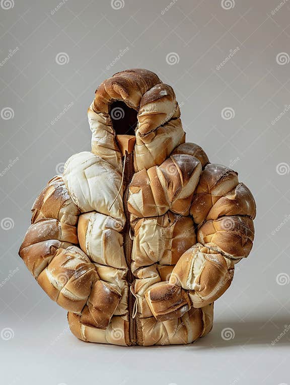 A Down Jacket Made from Bread. Generative AI. Stock Illustration ...