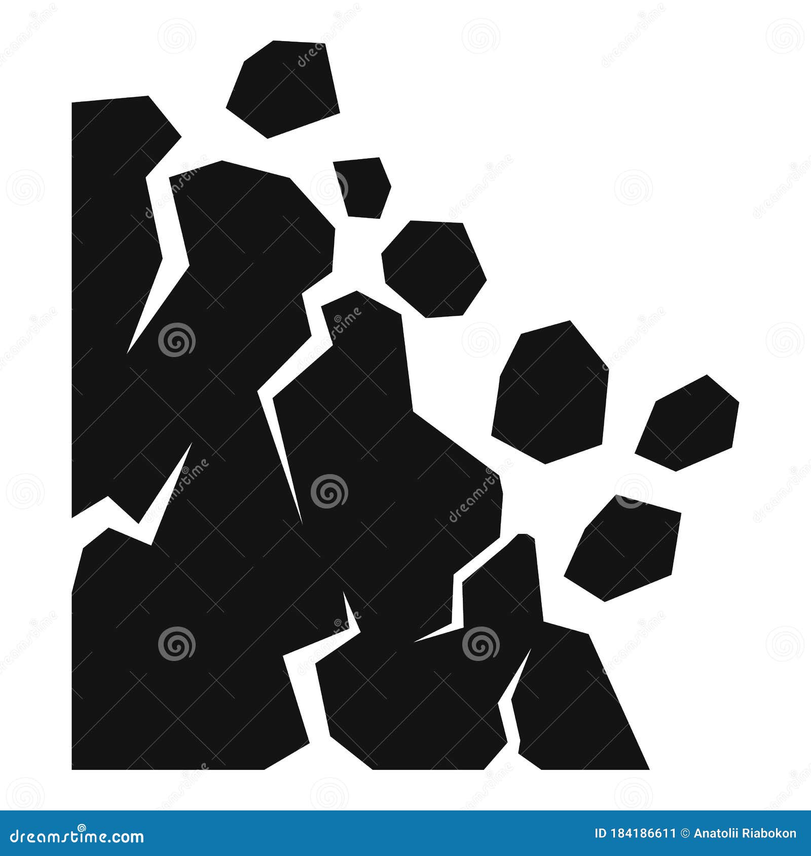 Down Landslide Icon, Simple Style Stock Vector - Illustration of hill ...