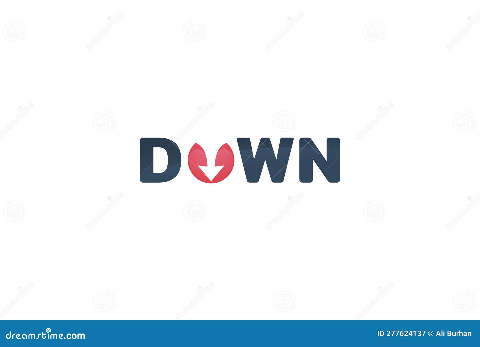 Down Logo with a Combination of Down Lettering with a Down Arrow on the ...