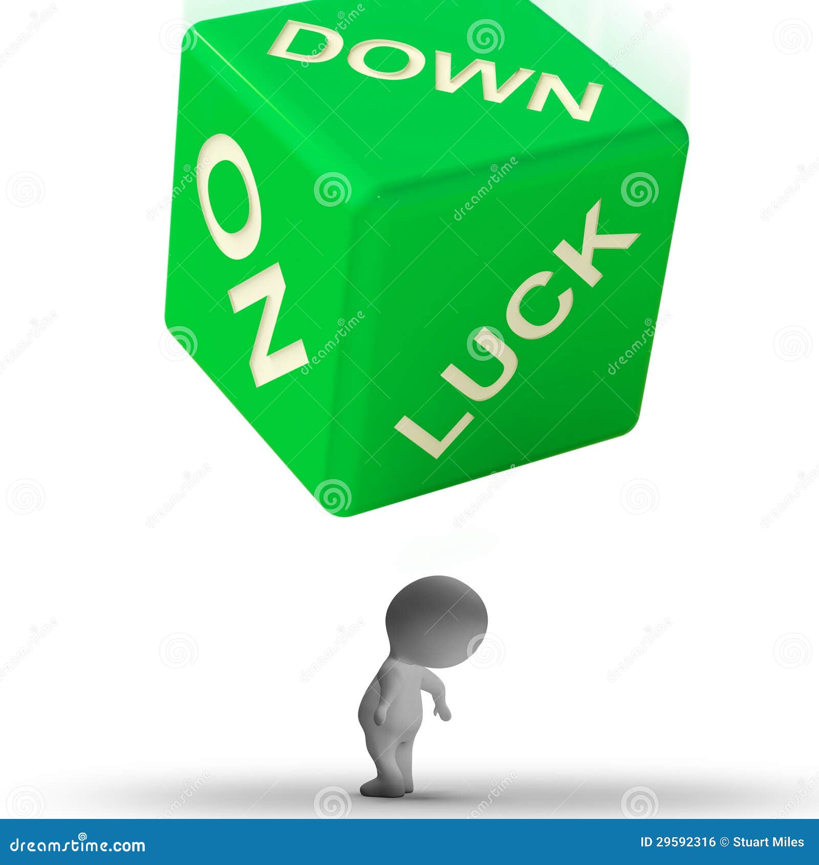 Down on Luck Dice Means Failure and Losing Stock Illustration ...