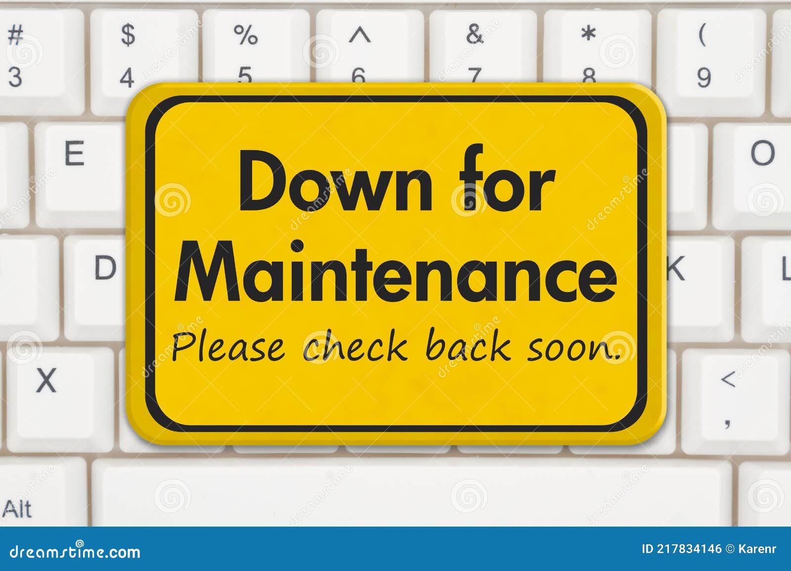 Down for Maintenance Message on a White Keyboard Stock Photo - Image of ...