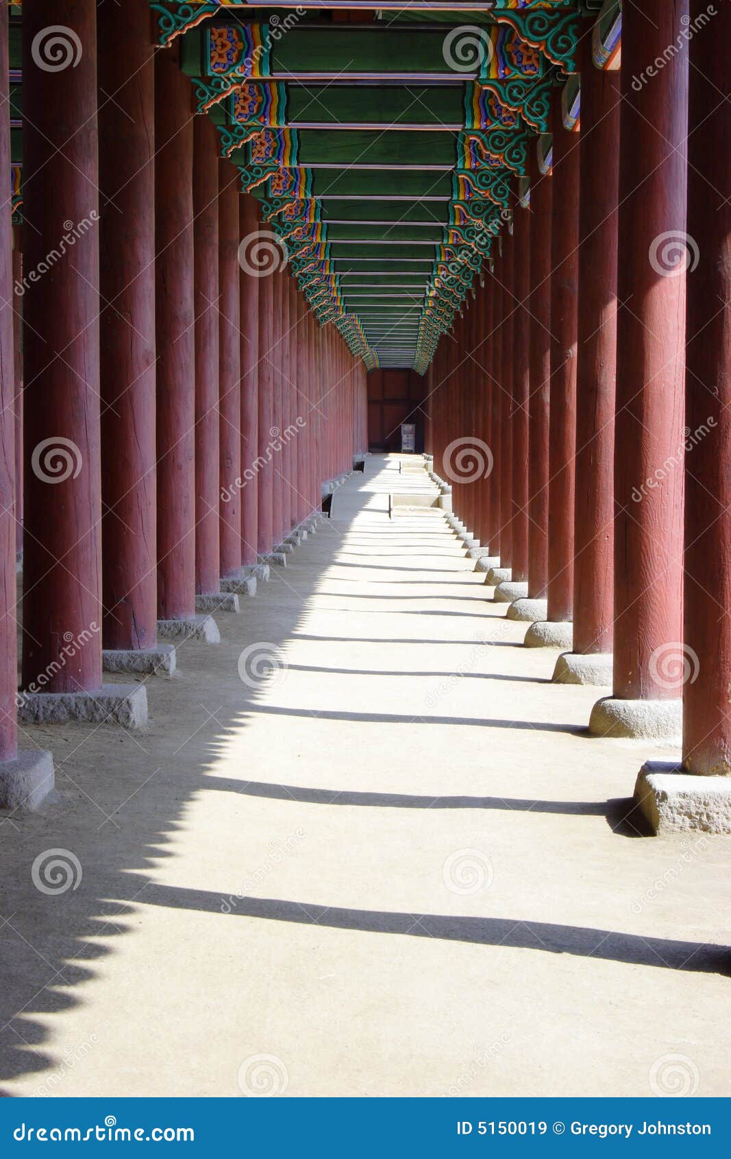 Down an open corridor. stock image. Image of stone, travel - 5150019